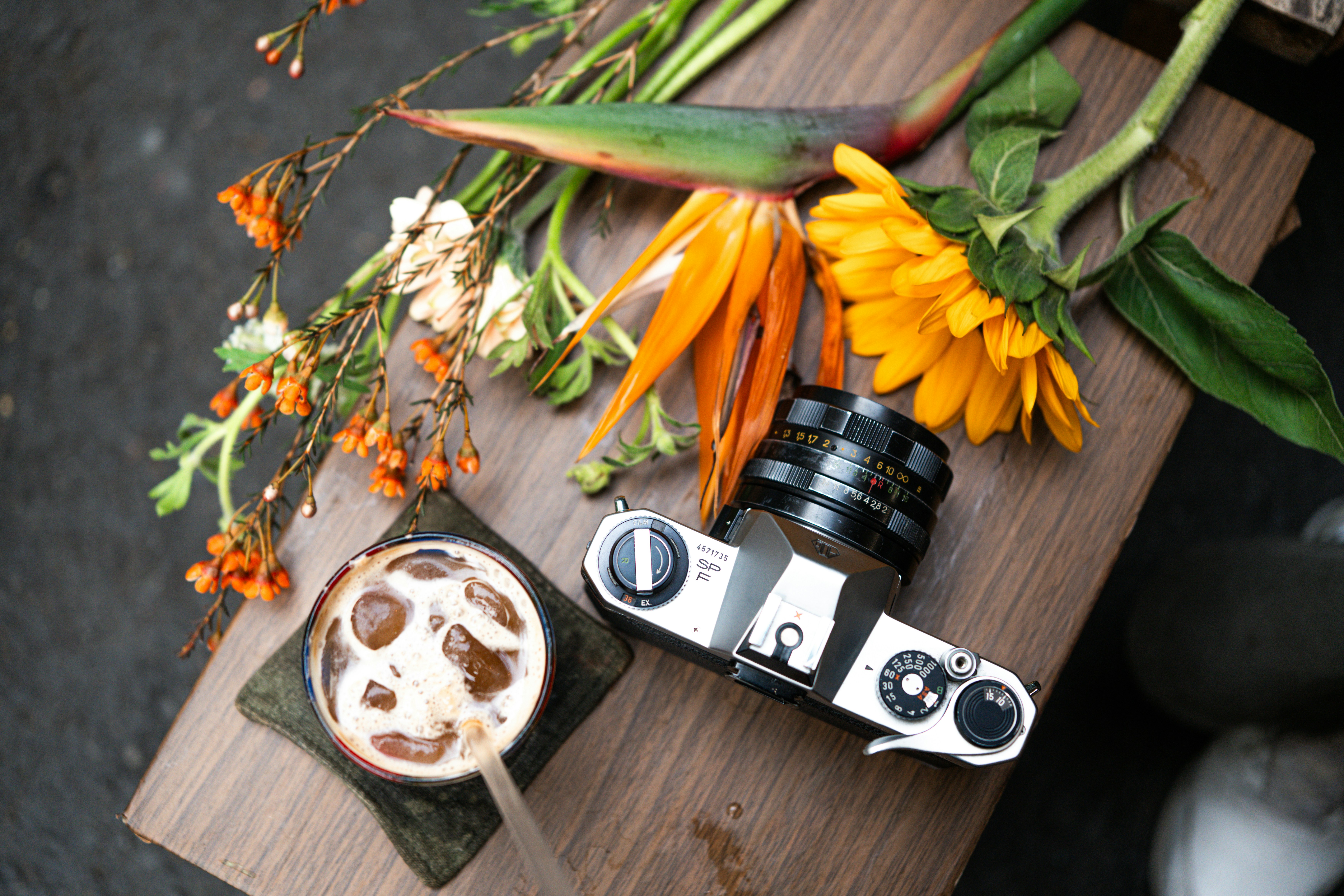 Coffee, Camera, and Chrysanthemums: A Studio Moment