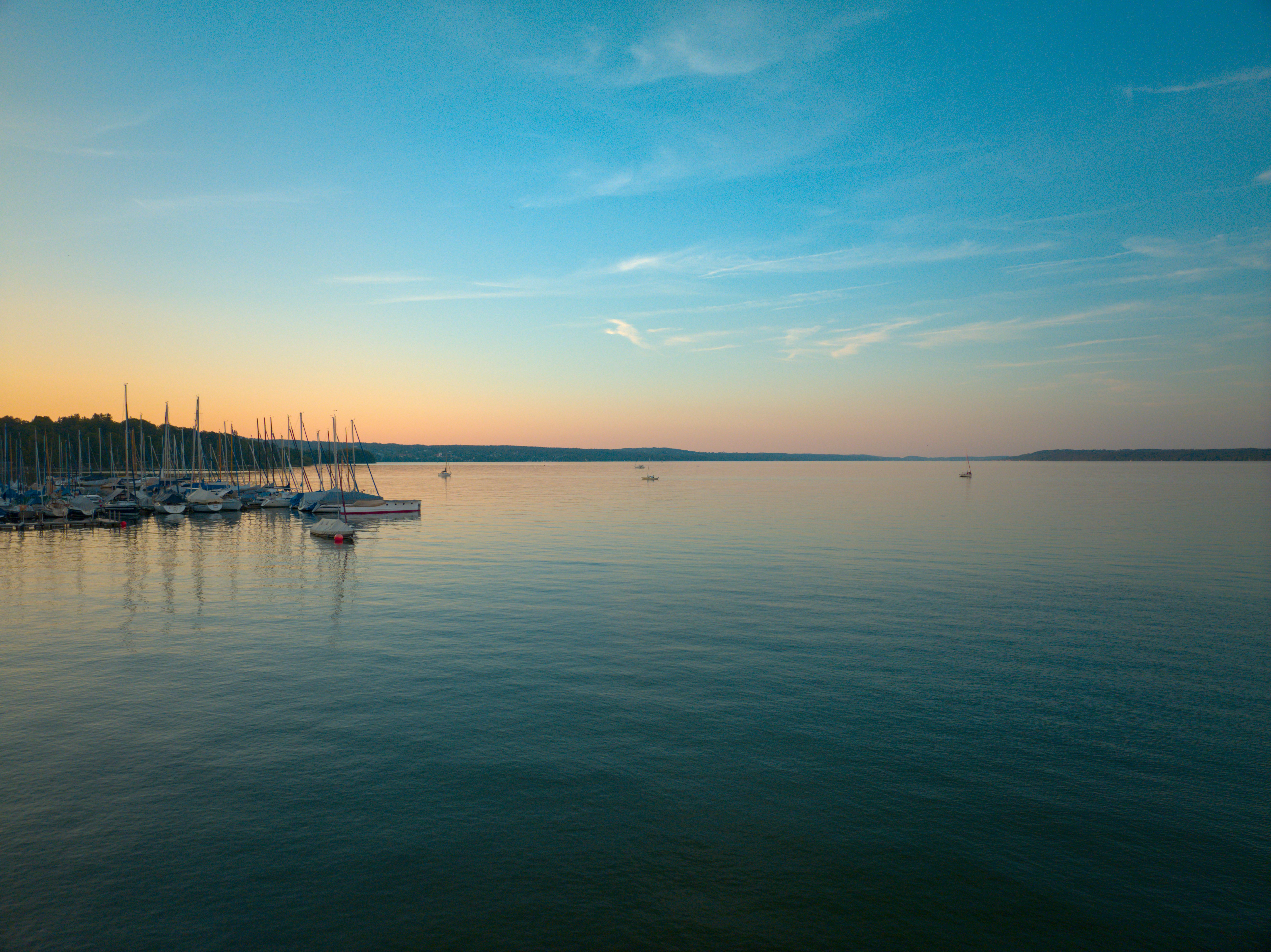 Sunset Echoes Over a Quiet Marina