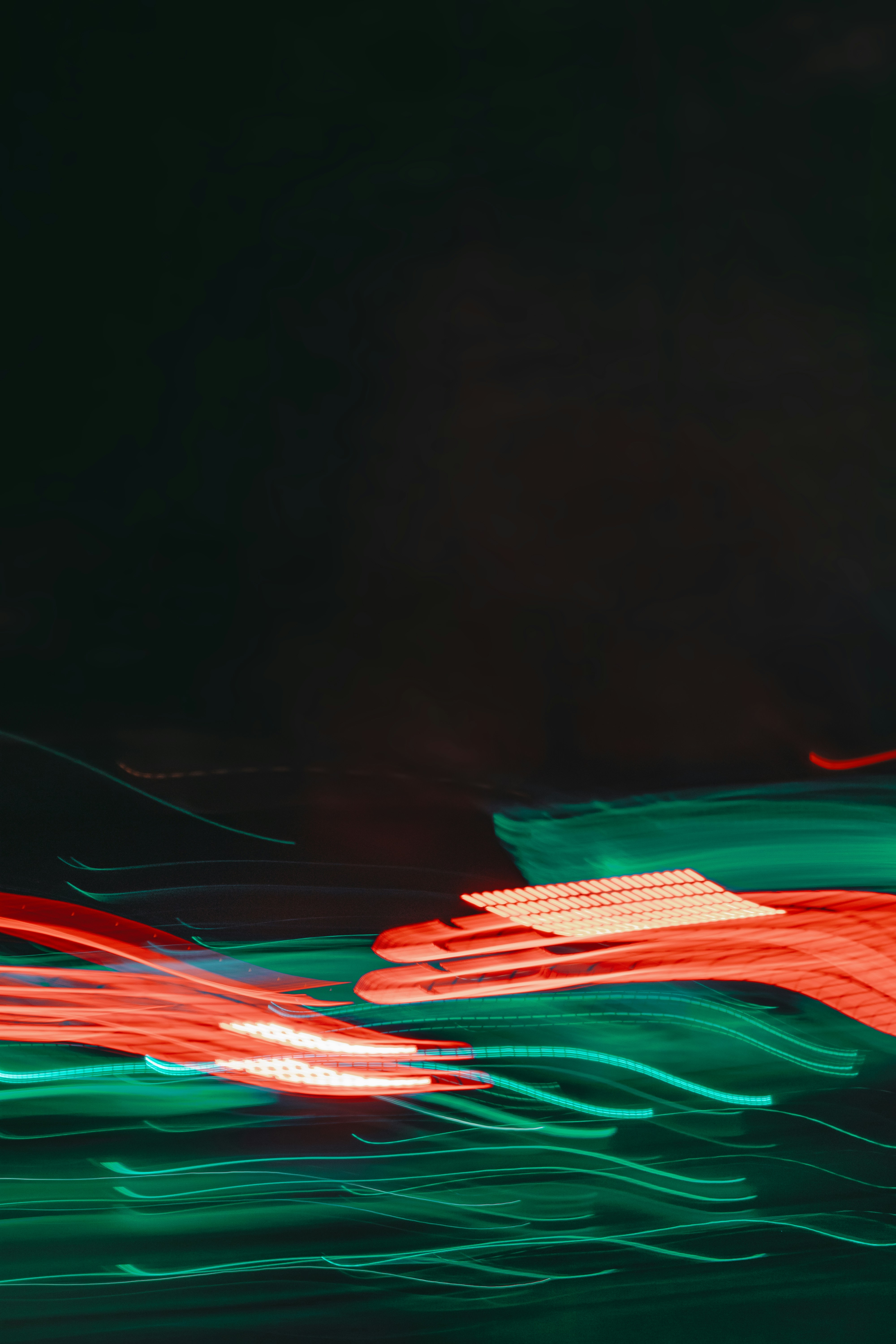 Neon Streaks Over a Night Street