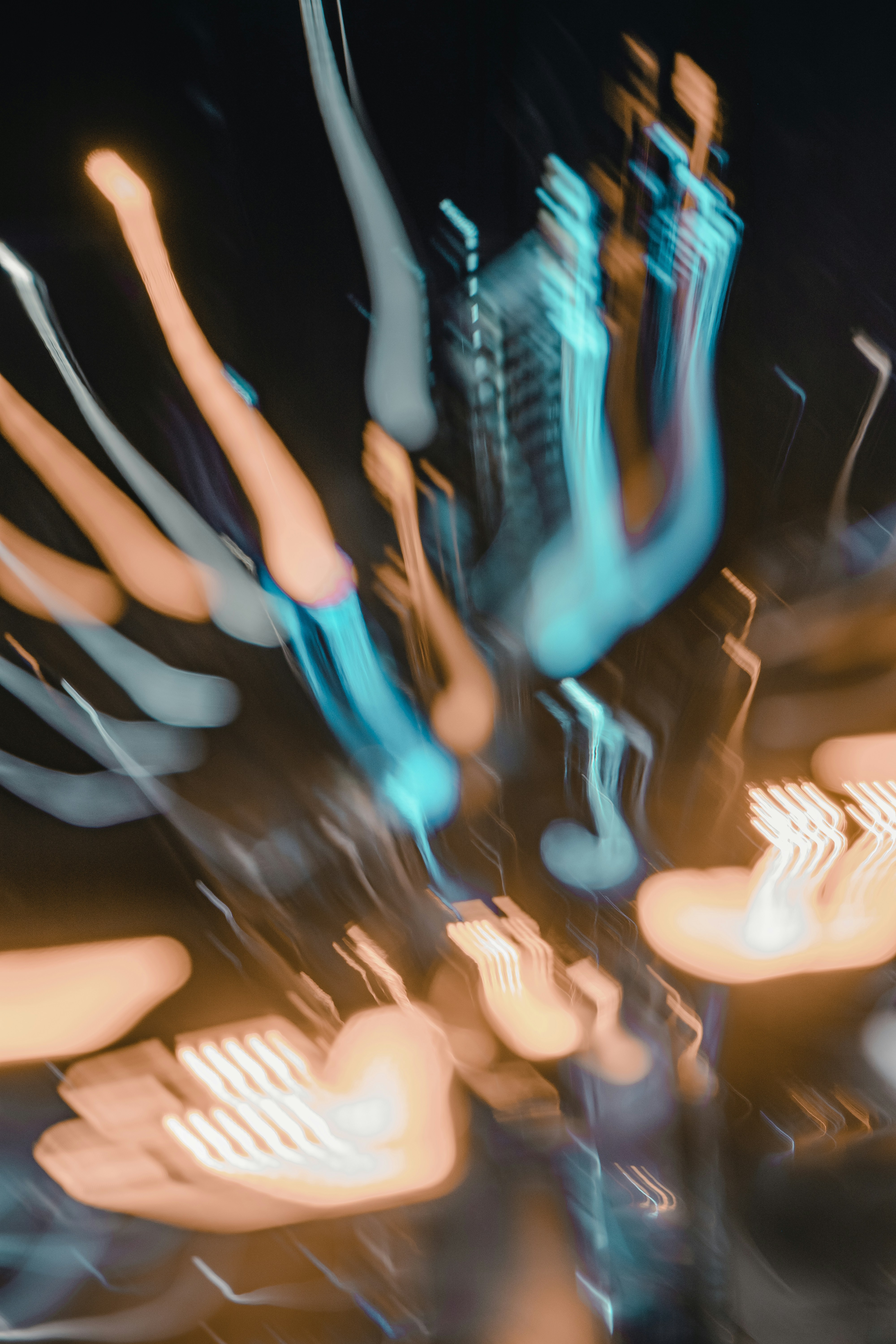 Neon Echoes: Night Lights Trail in Motion