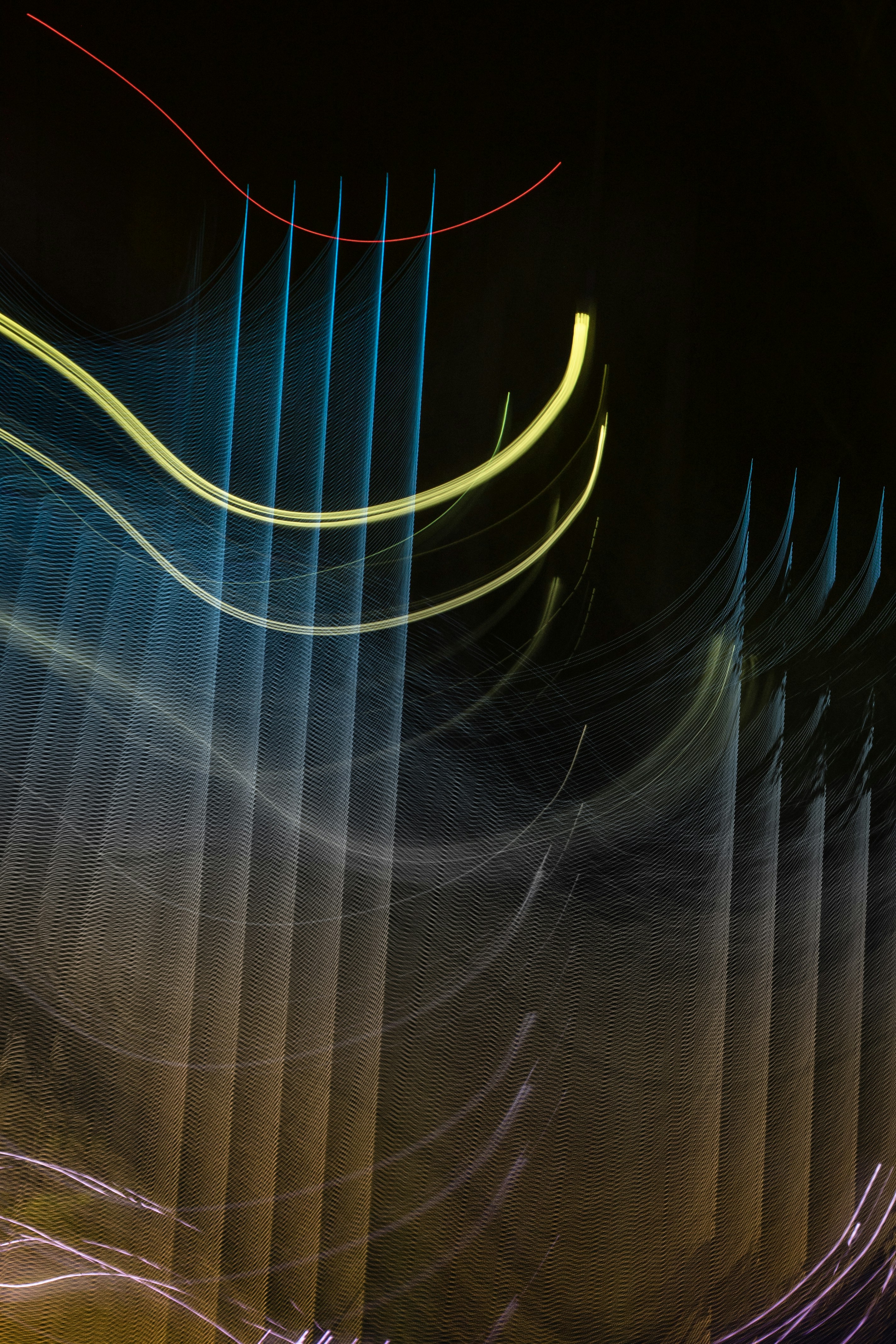 Light Trails Over a Nightscape: Curves of Color