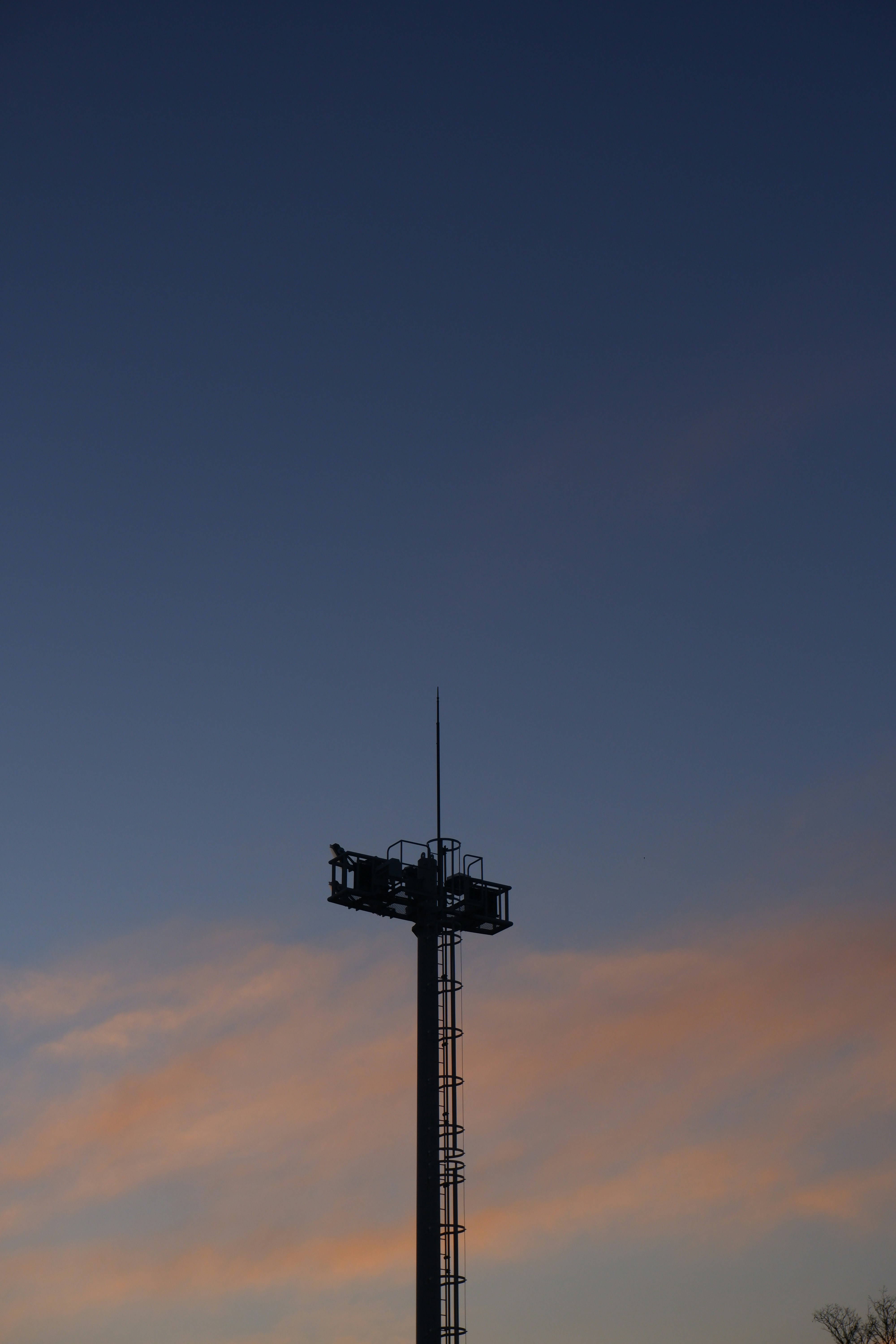 Silhouette Tower Reaches Toward the Dusk