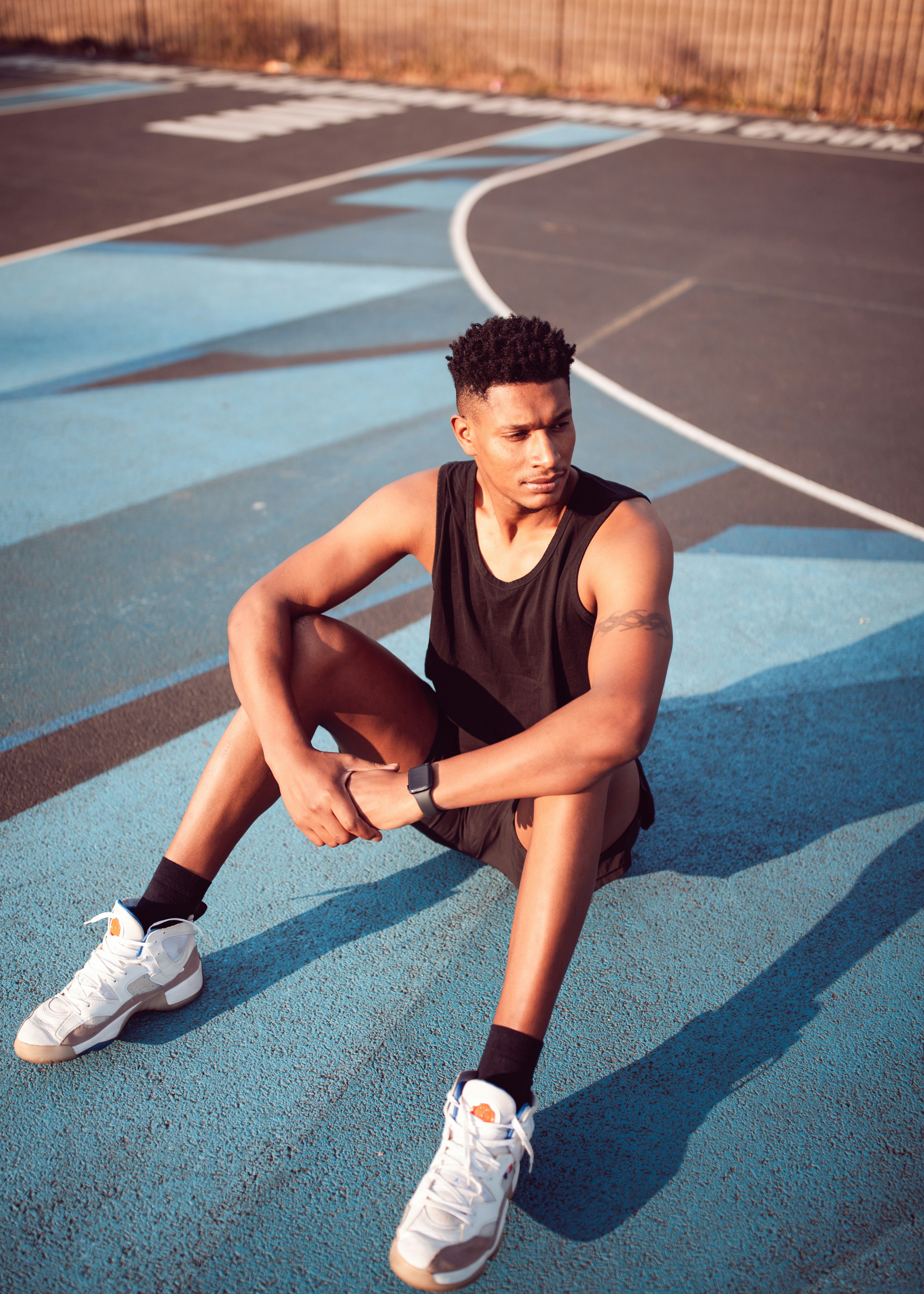 Centered on the Bench: A Portrait on the Painted Track