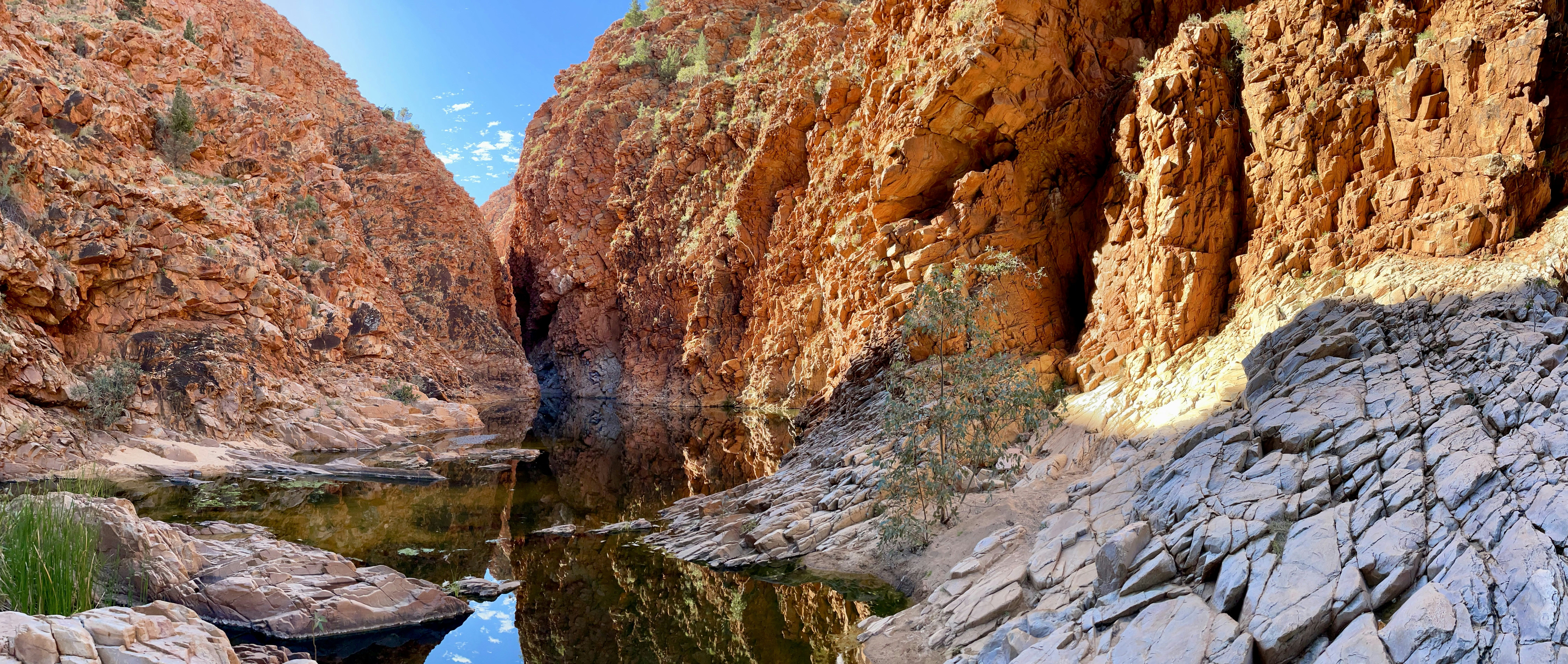 Sunlit Canyon Between Crimson Cliffs