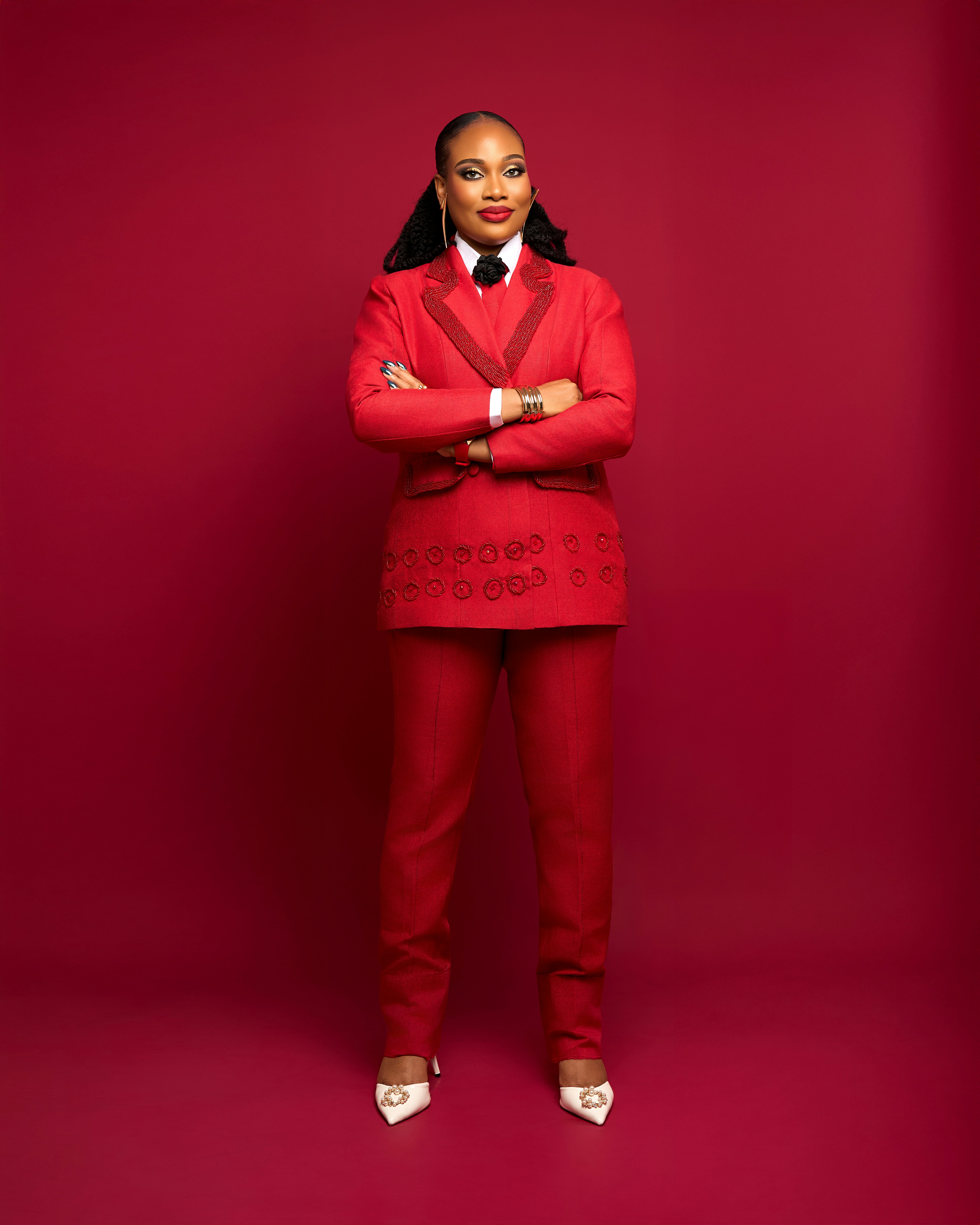 Power Suit in Red: Confidence Centered