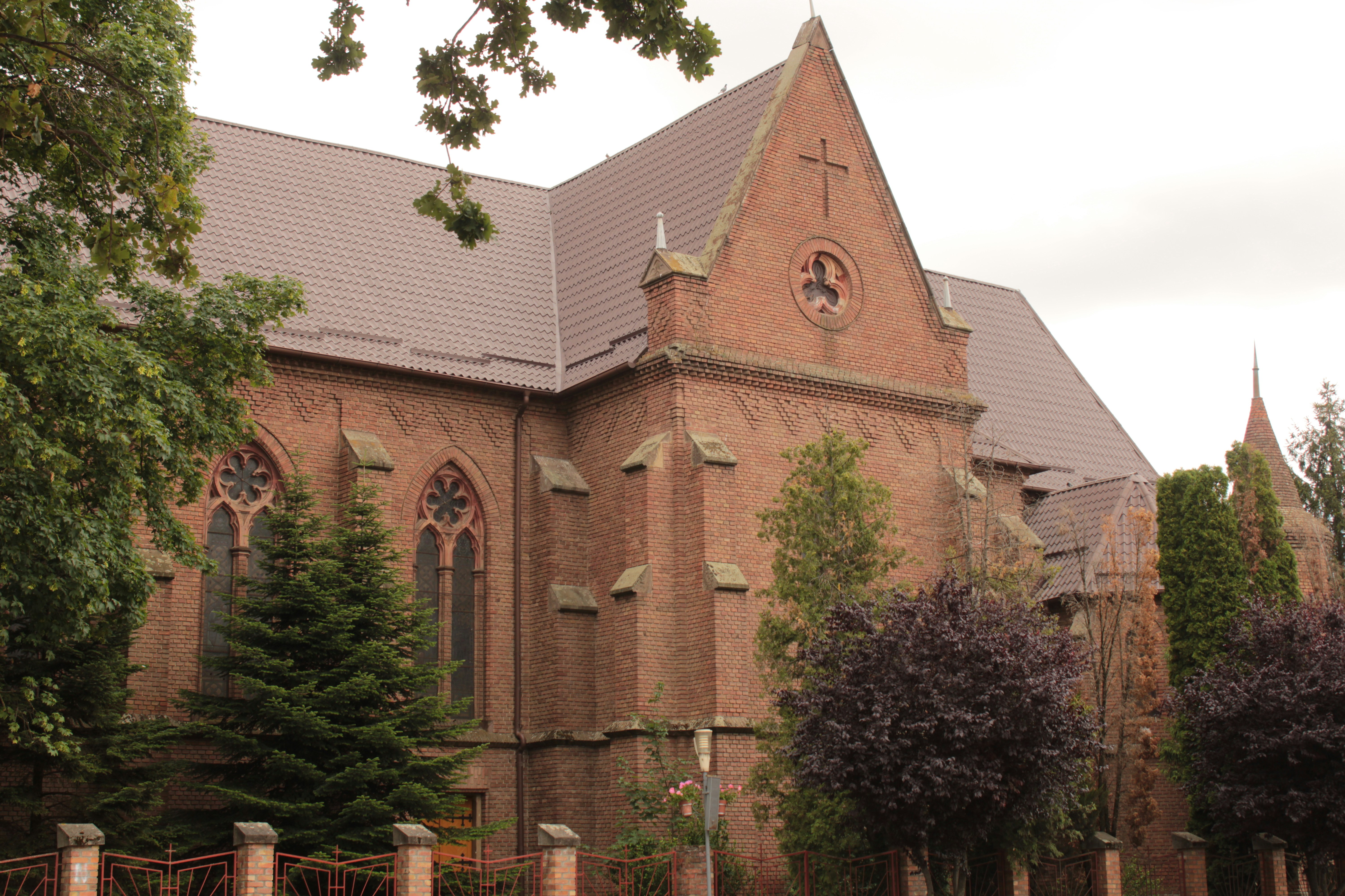 Brick Chapel on a Quiet Campus with Towered Gable