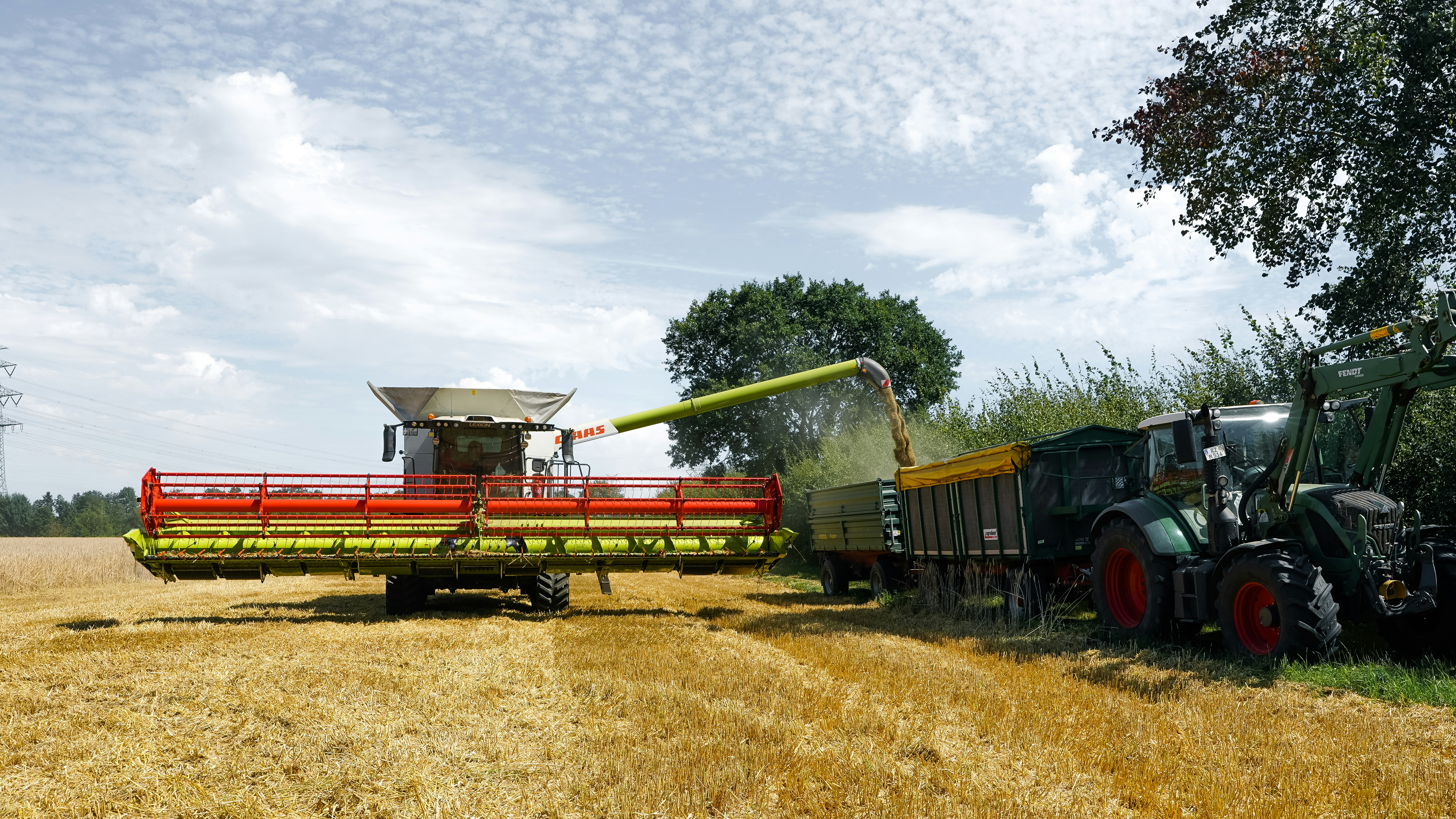Harvest Line: The Red And Green Conveyors Feed the Evening Sky