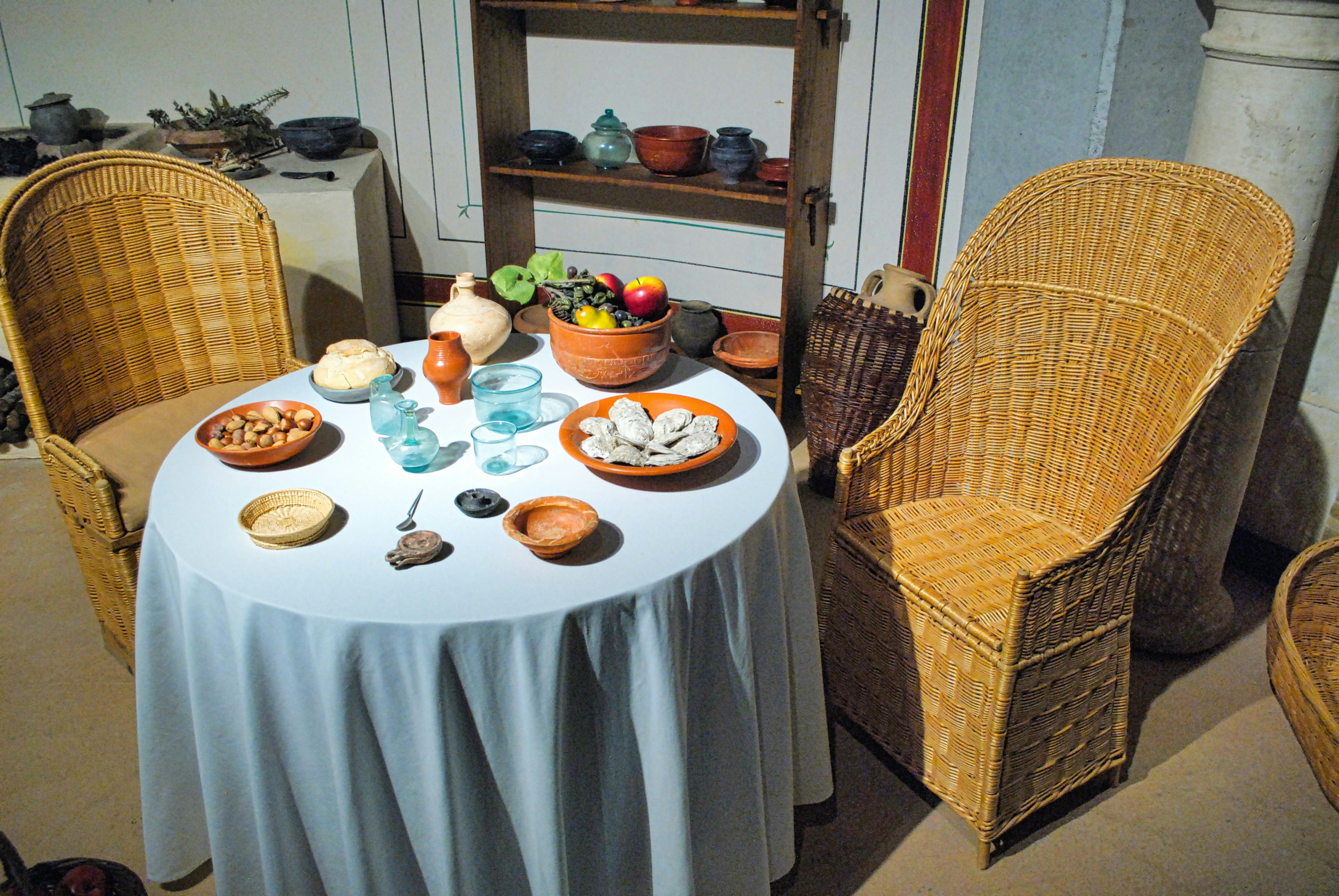 A Quiet Tea Table Surrounded by Rustic Seating