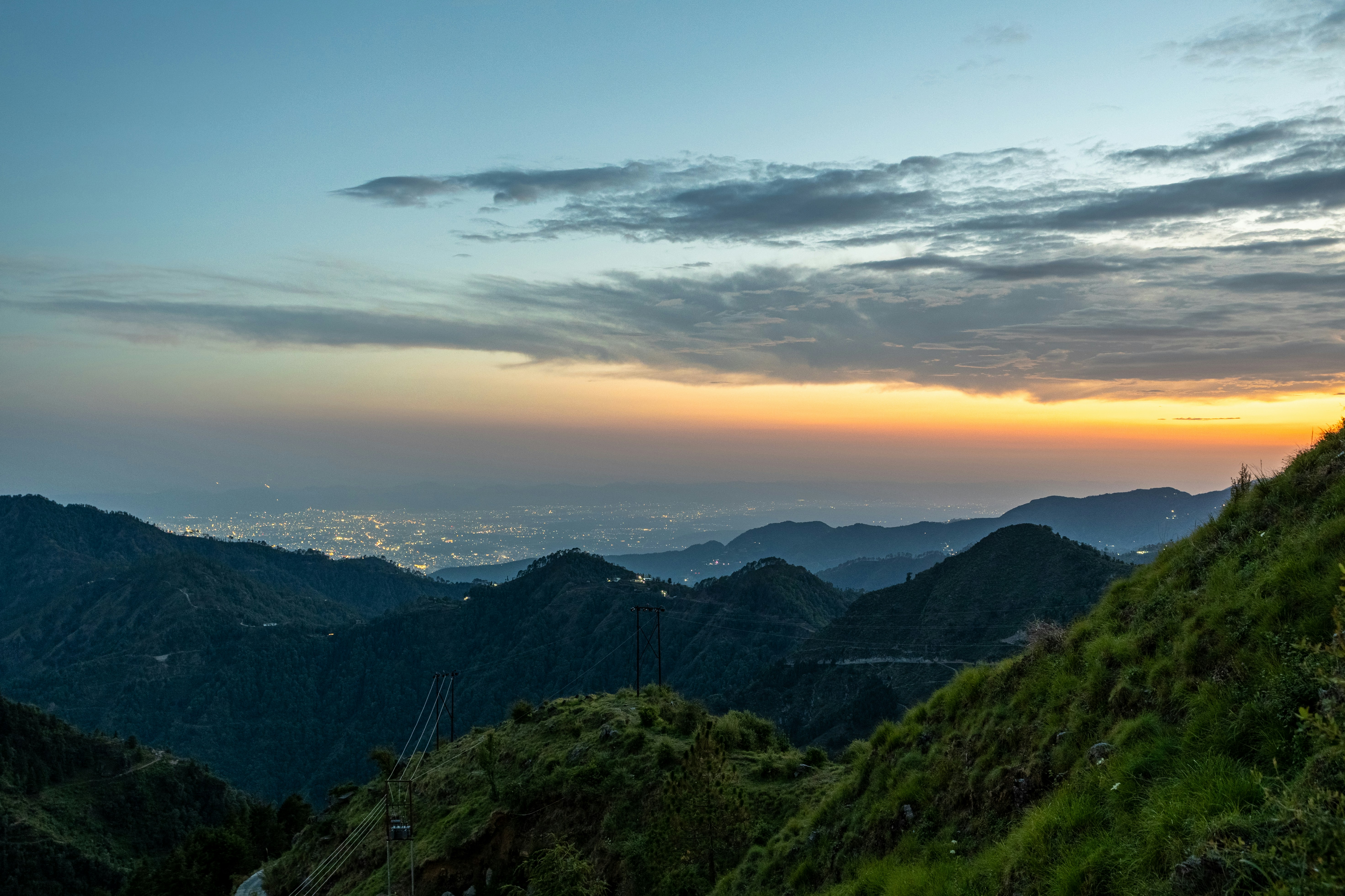 Sunset Over the Ridge: Twilight Drain of Valleys