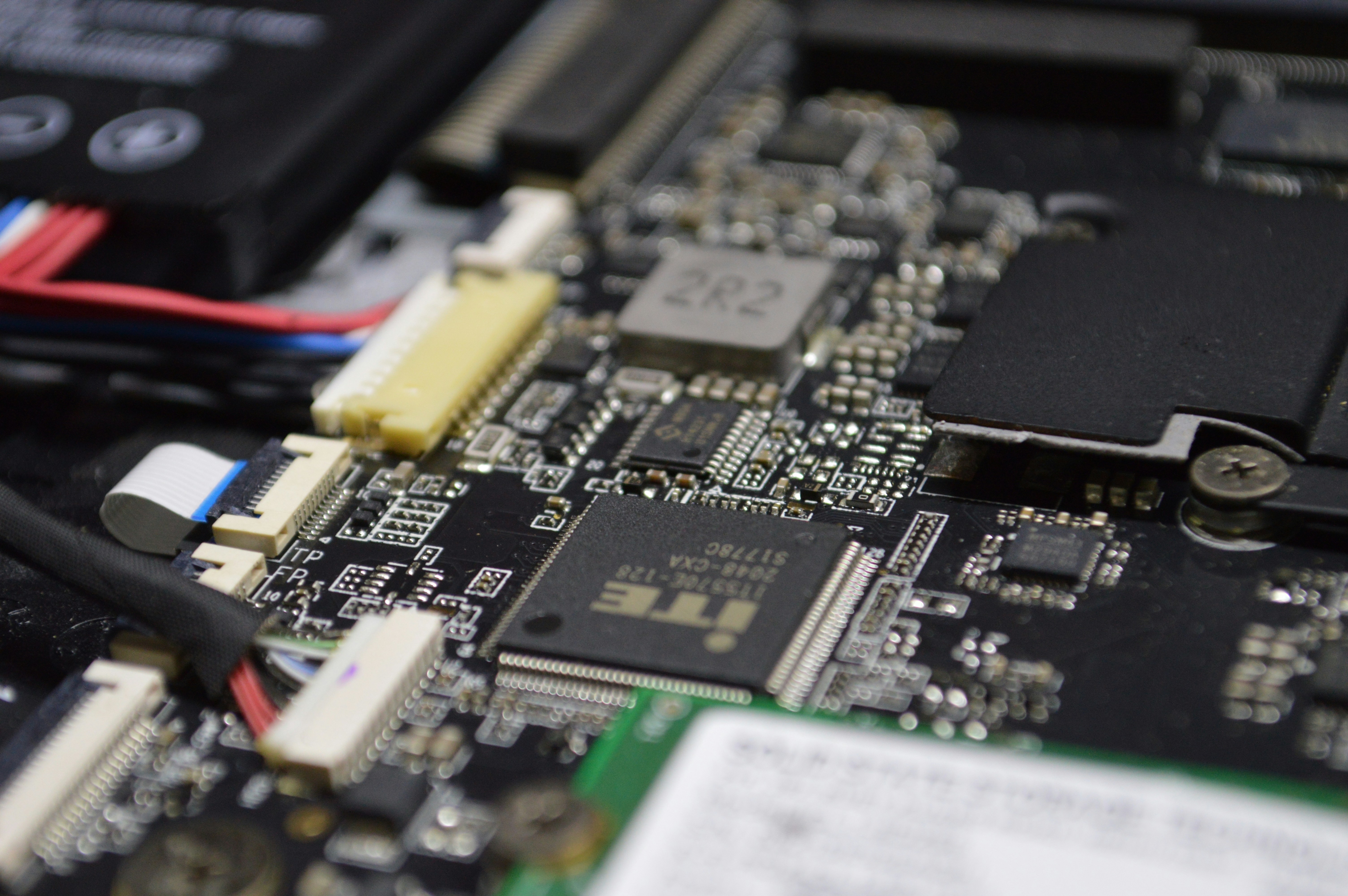 Microchip Mosaic: A Close-Up of the Heartbeat on a Printed Circuit Board