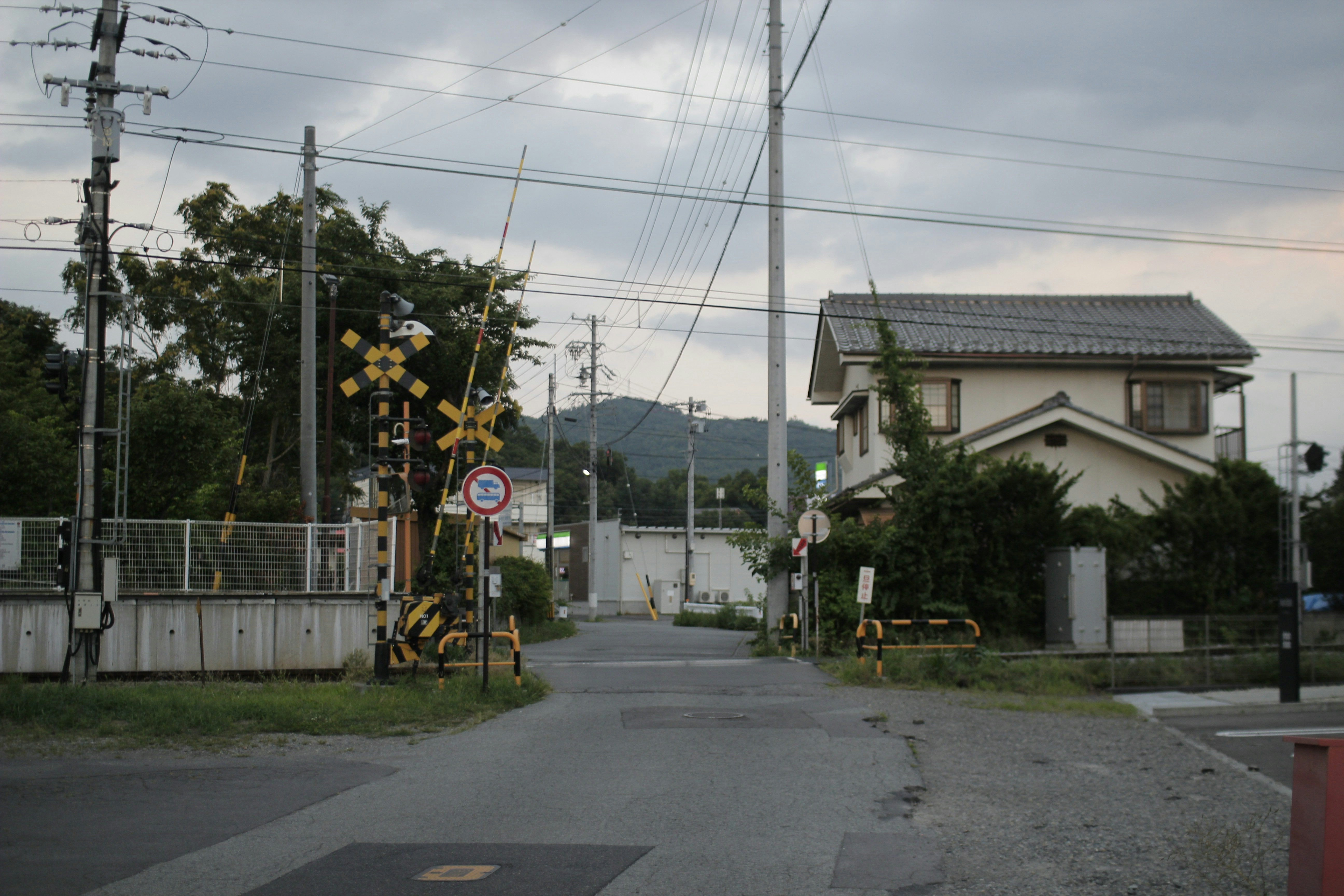 Rural Street at a Quiet Crossing