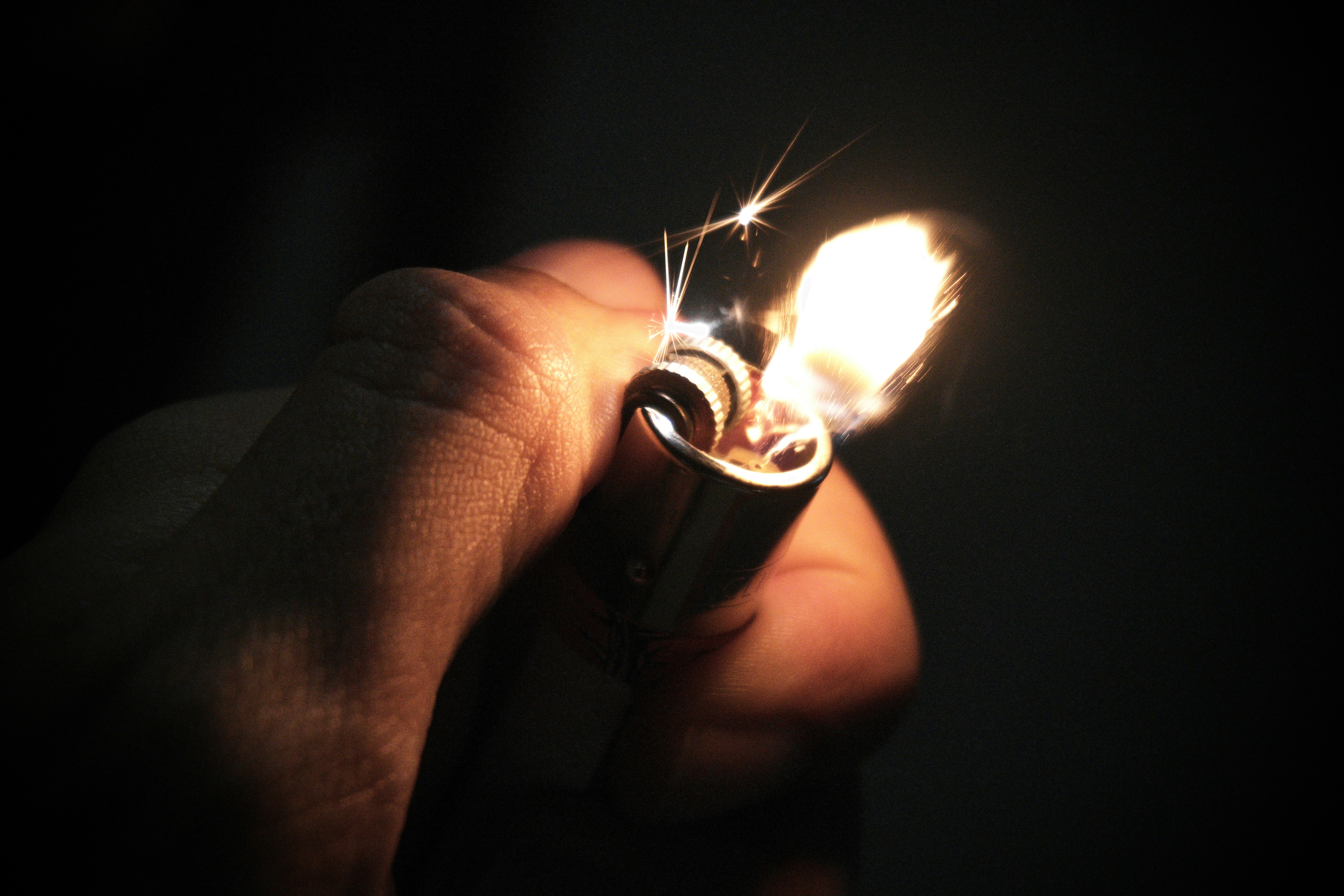 Fire at the Tip: a Close-Up of a Lighter Ignition