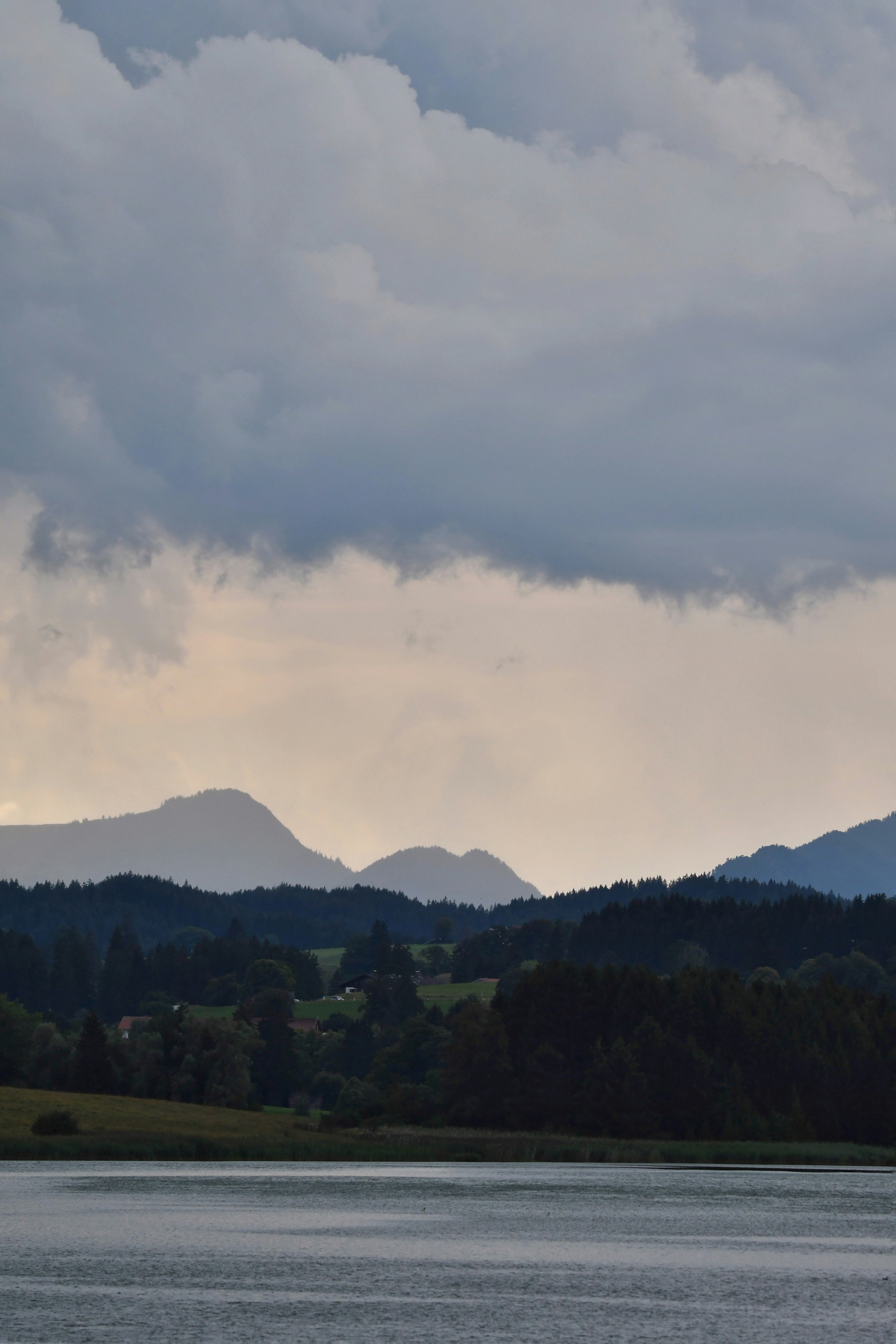 Distant Ridge Under Luminous Sky