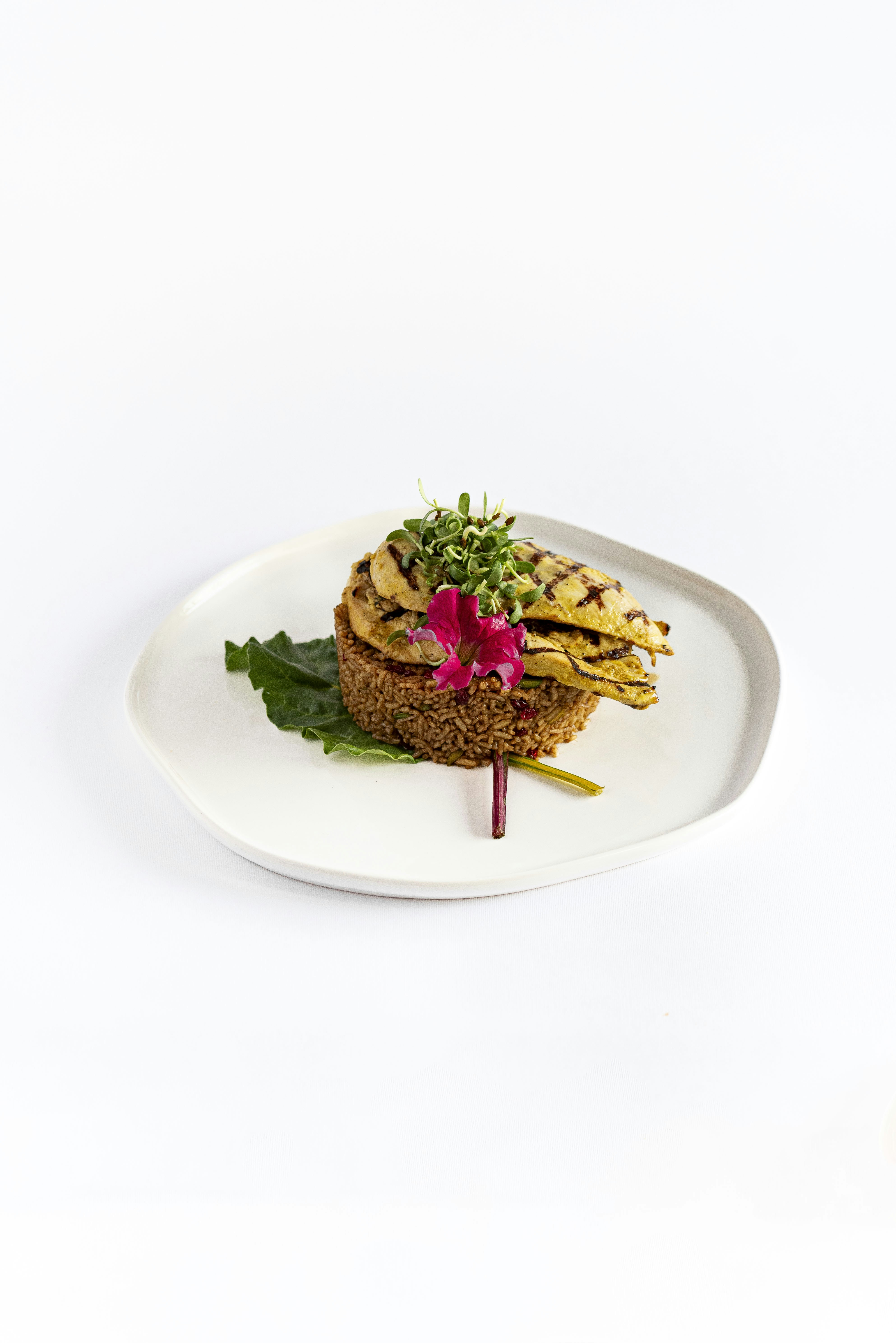 Elevated Crunch: A Crispy Stack Crowned with Edible Florals