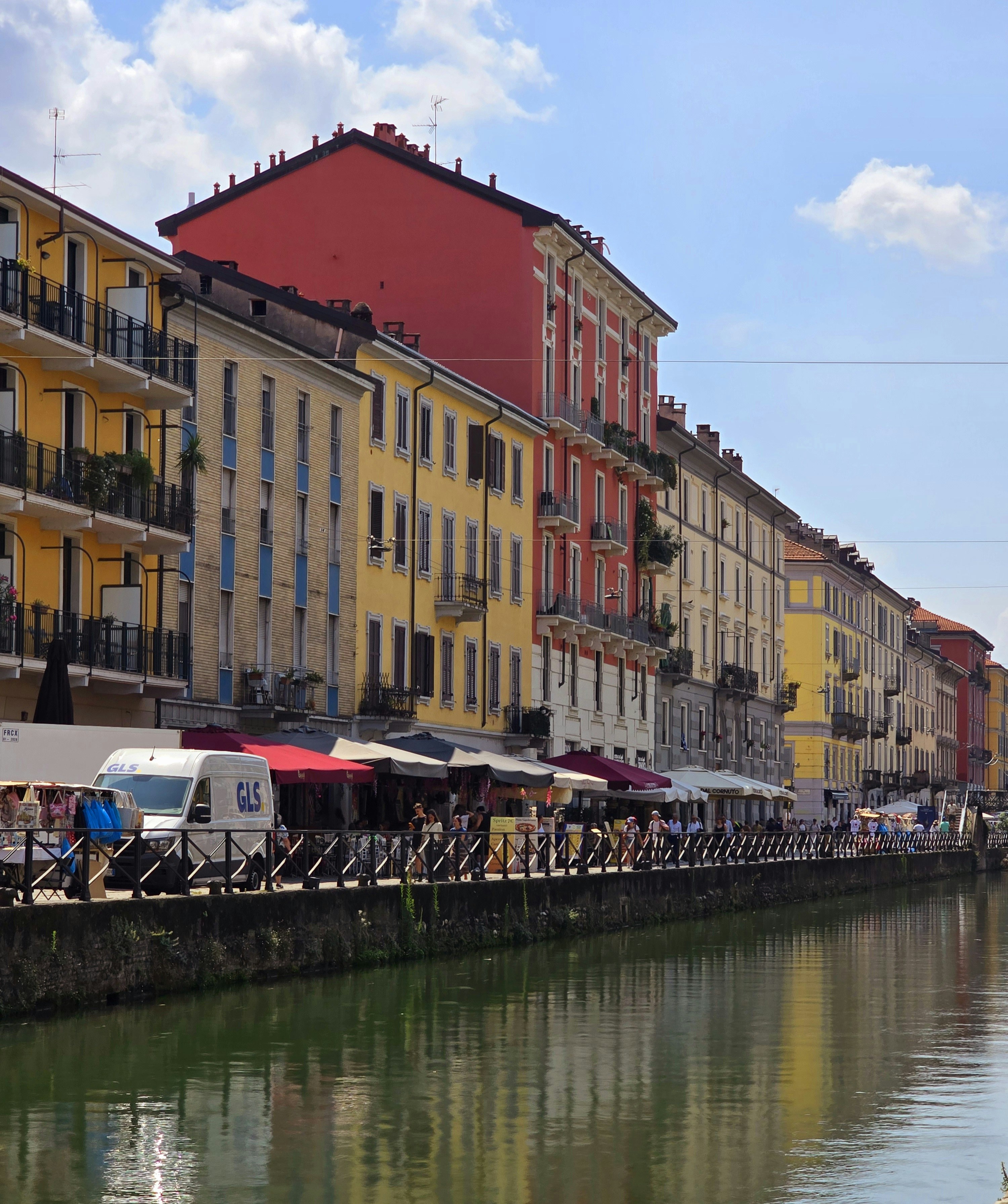 Colorful Canalfront: Echoes of a Busy Italian Street