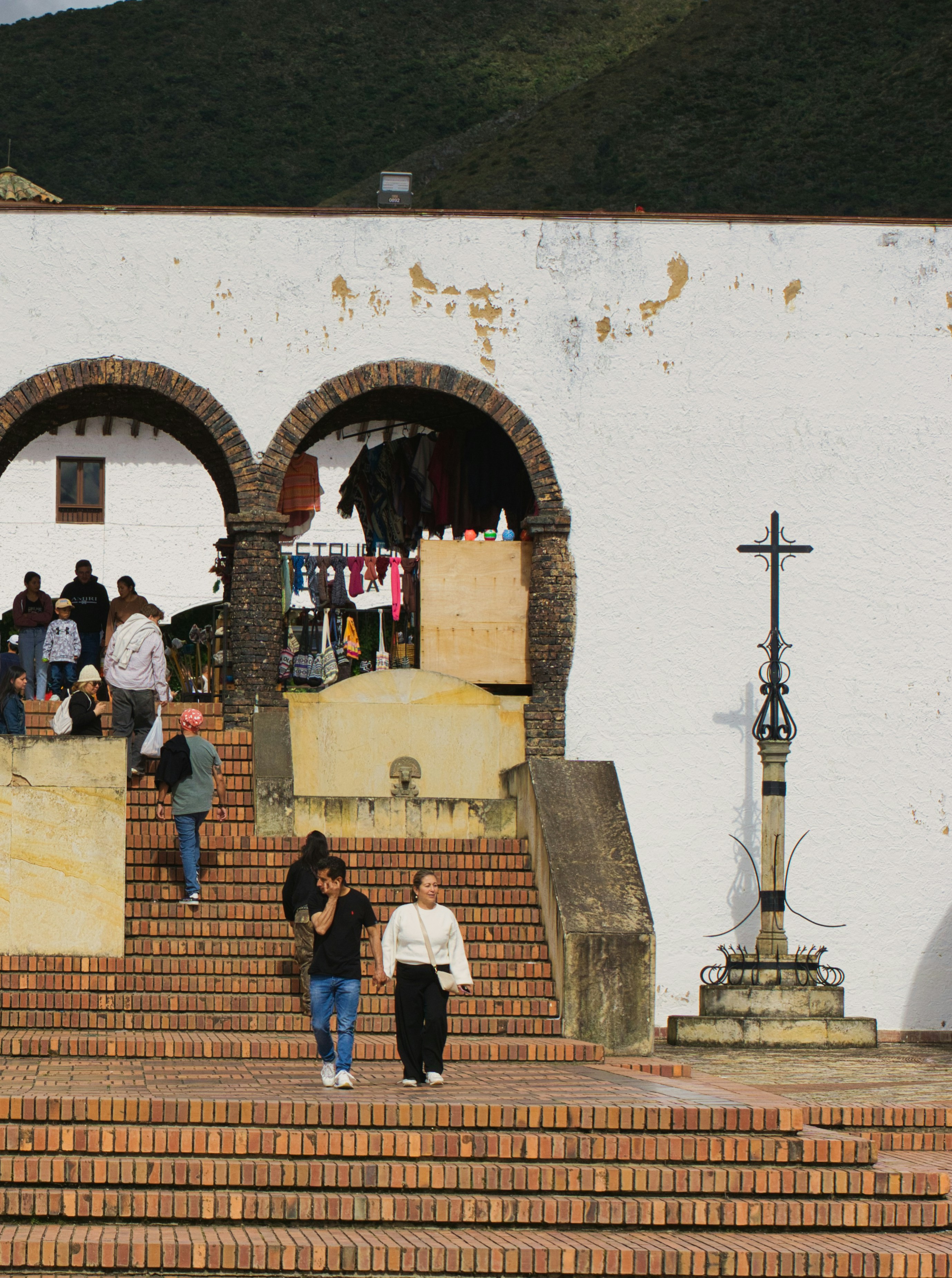 Steps to the Arch: Daily Life at a Whitewashed Plaza