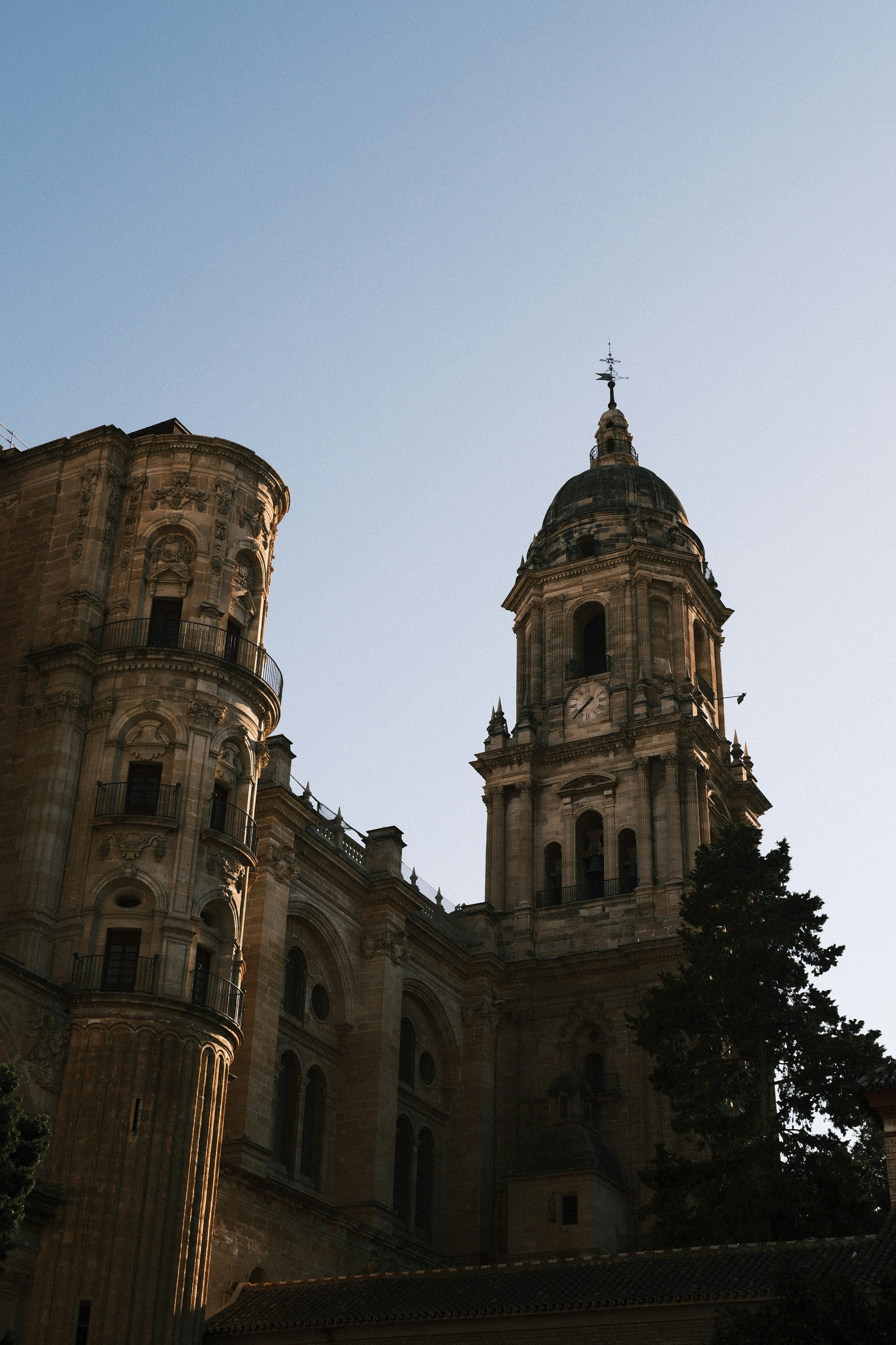 Bell Tower Against a Clear Sky: Cathedral Silhouette at Dusk
