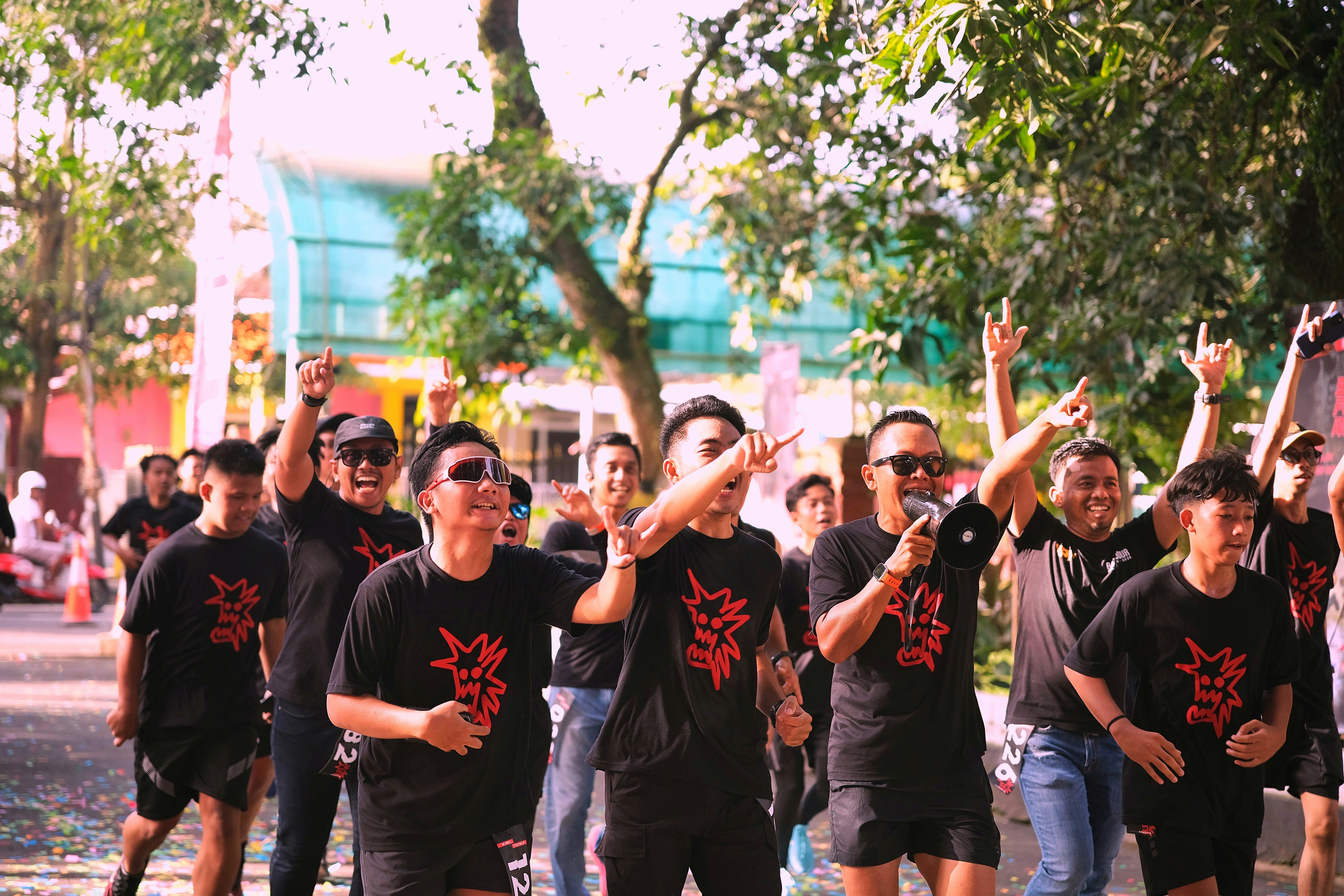 Rallying Spirits: A Street Crew Leads the Cheer