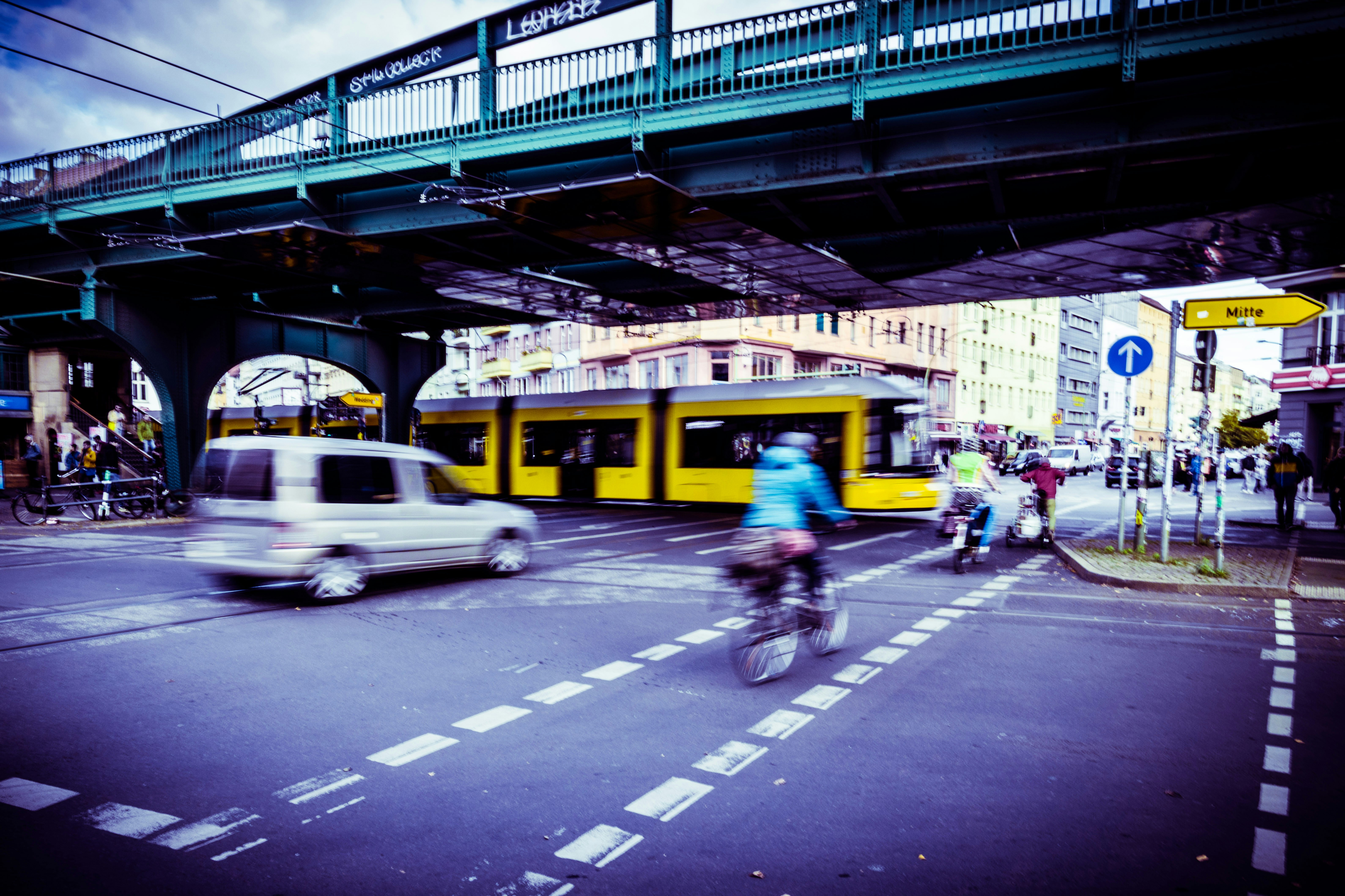 City in Motion: A Blur of Transit Under the Overpass