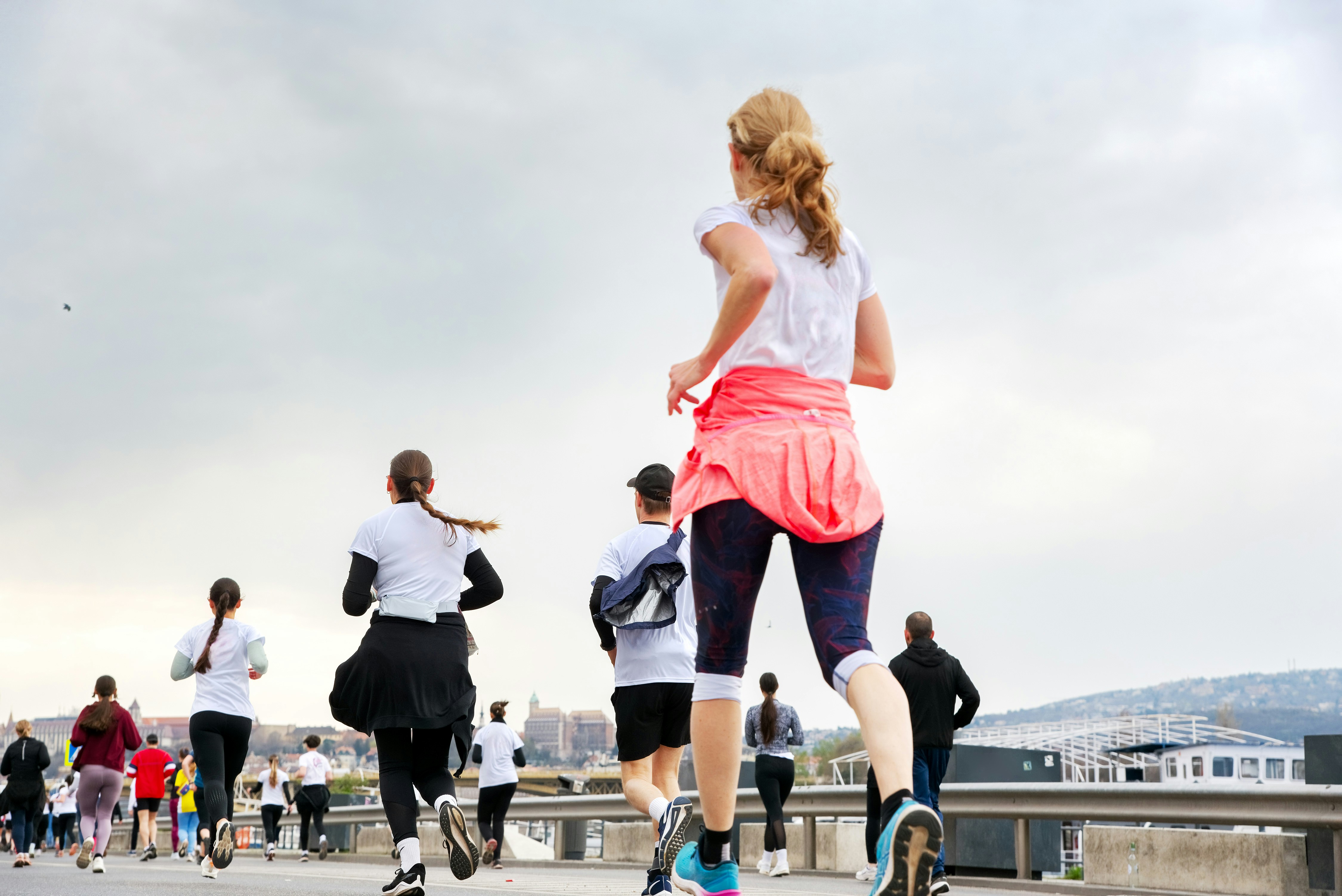 Mid-Stride on the Riverside Run