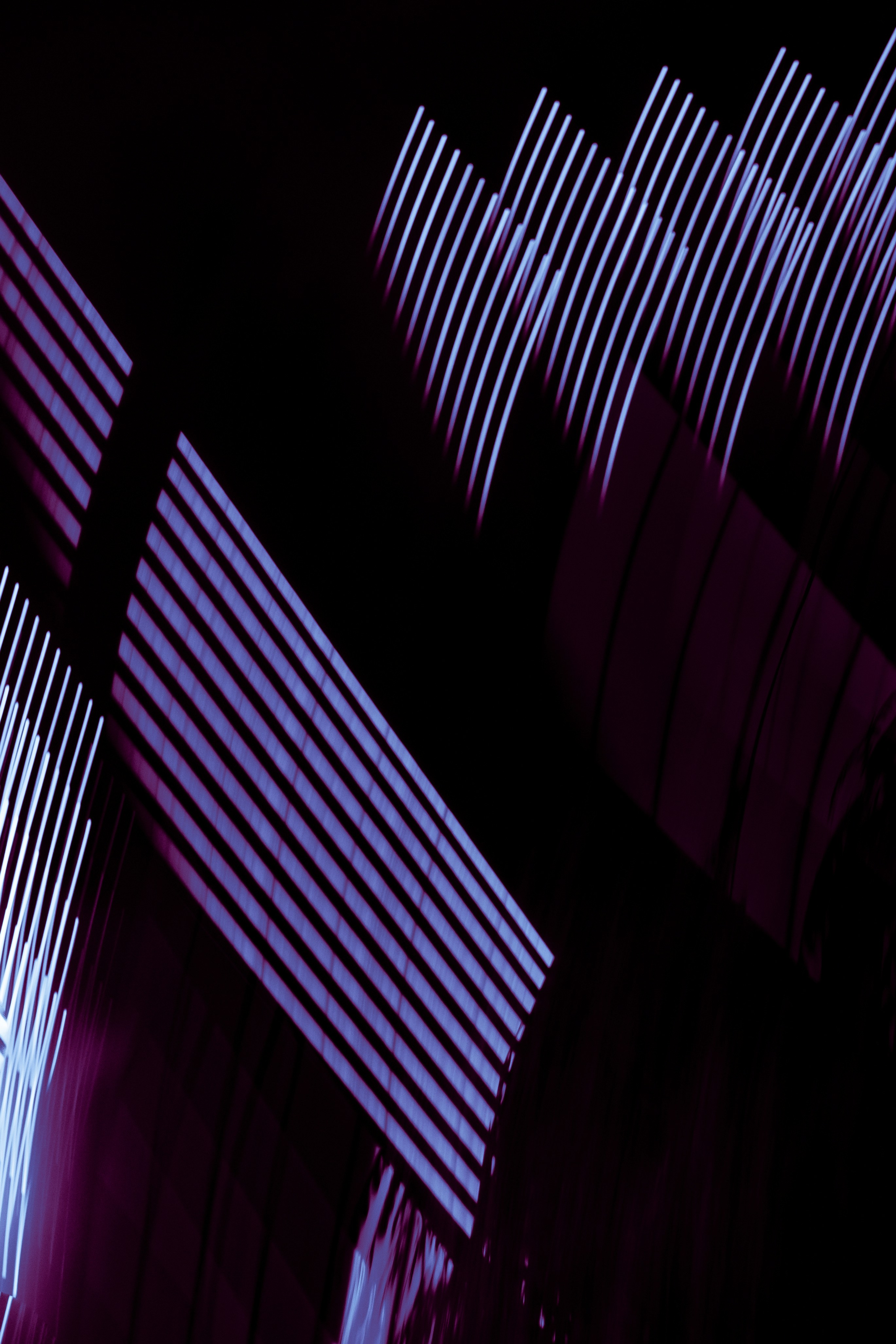 Neon Stripes in Midnight Architecture