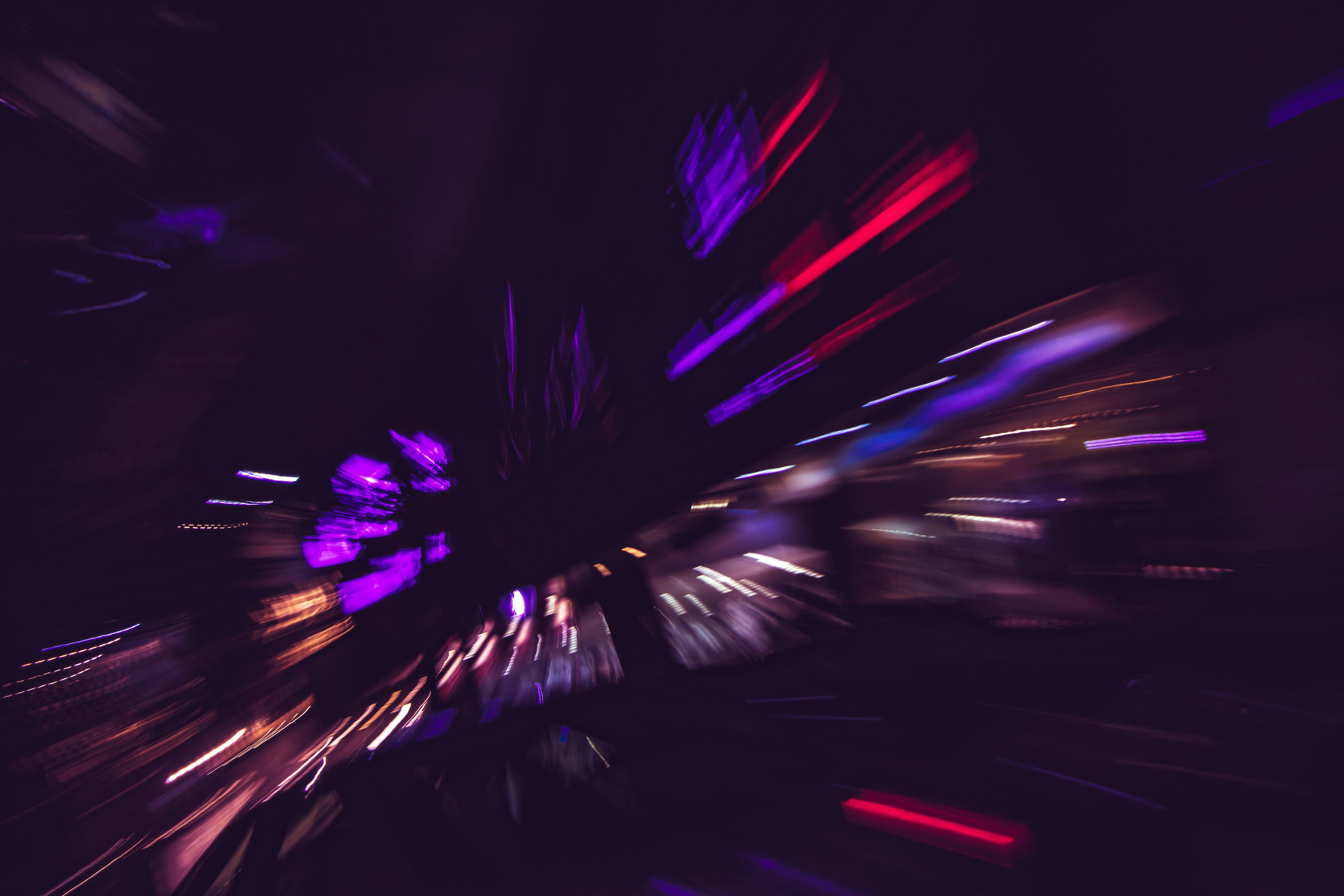 Neon Convergence: Blurred Skyline Burst