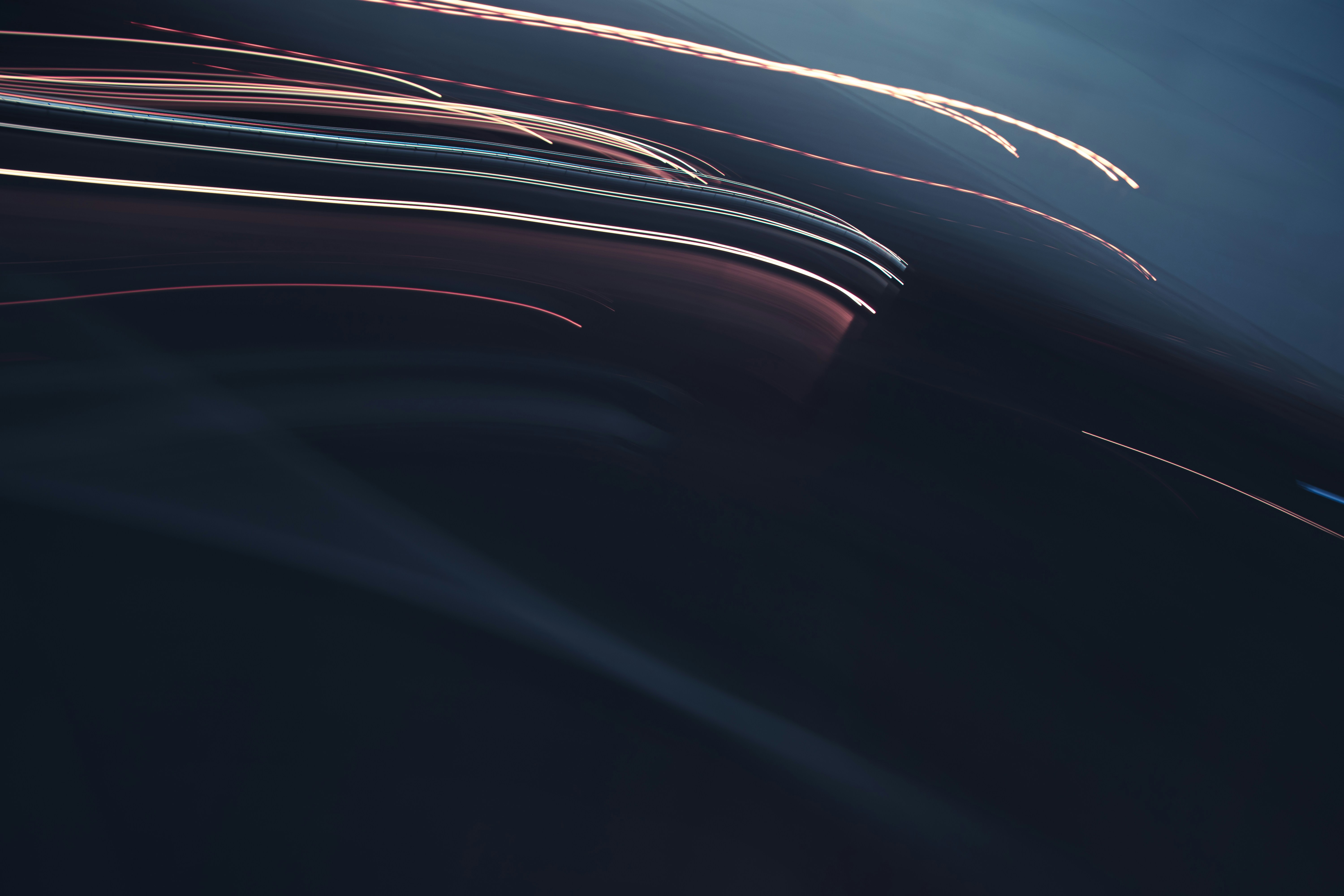 Trailing Lights in Motion: Night Highway Dual-Core Trails