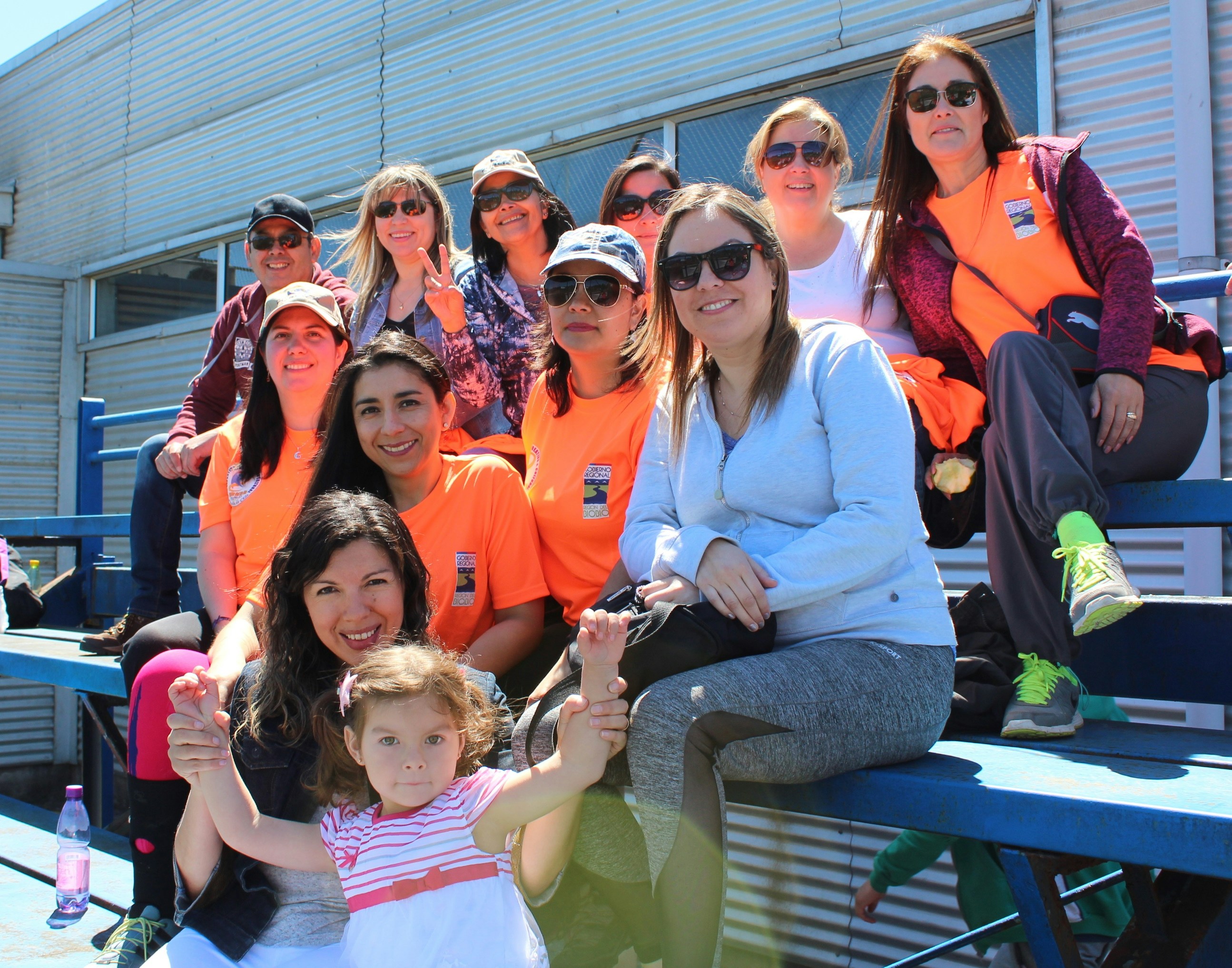 Sunlit Team Portrait on Stadium Steps