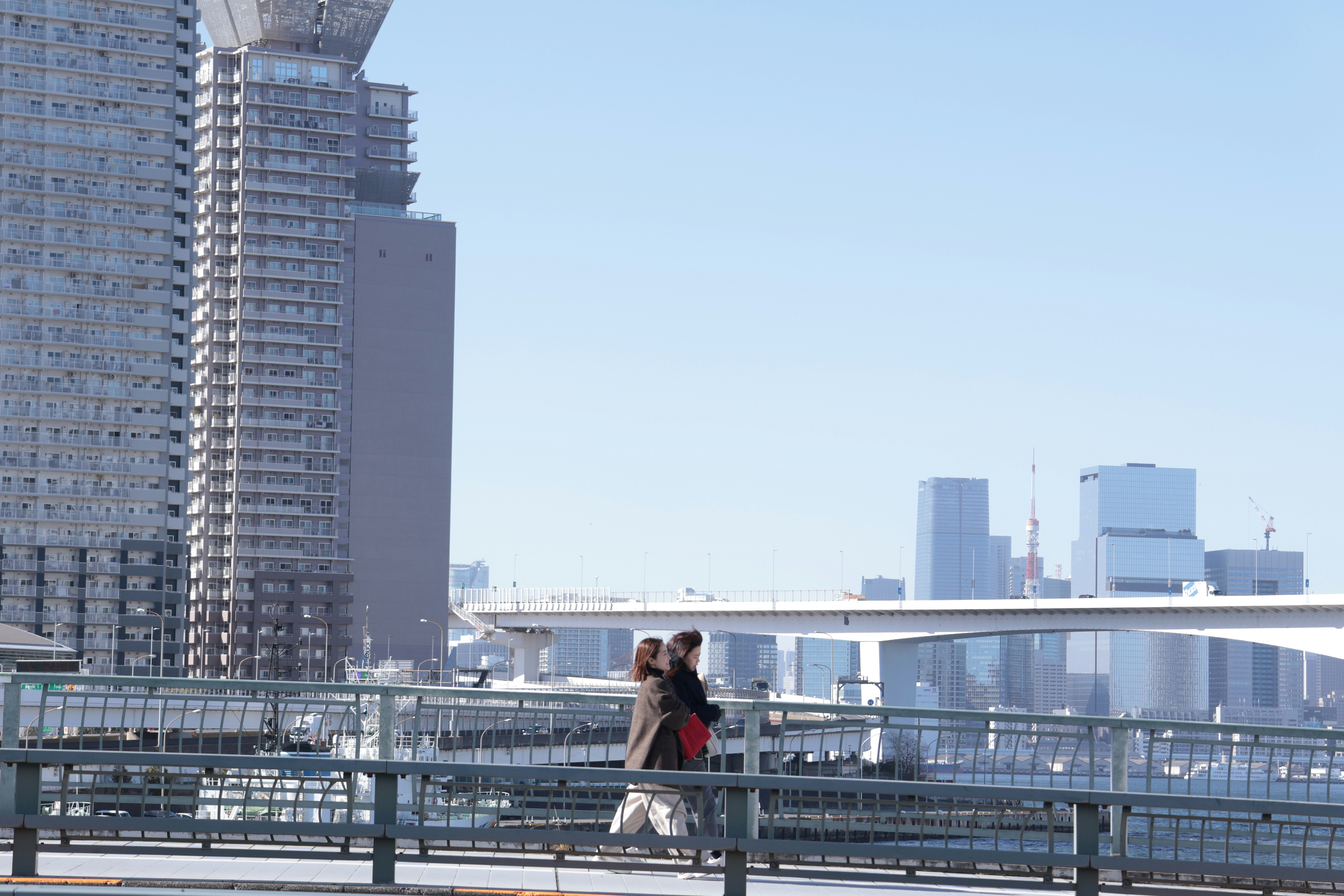 Bridgeside Embrace: Pair in the Urban Horizon