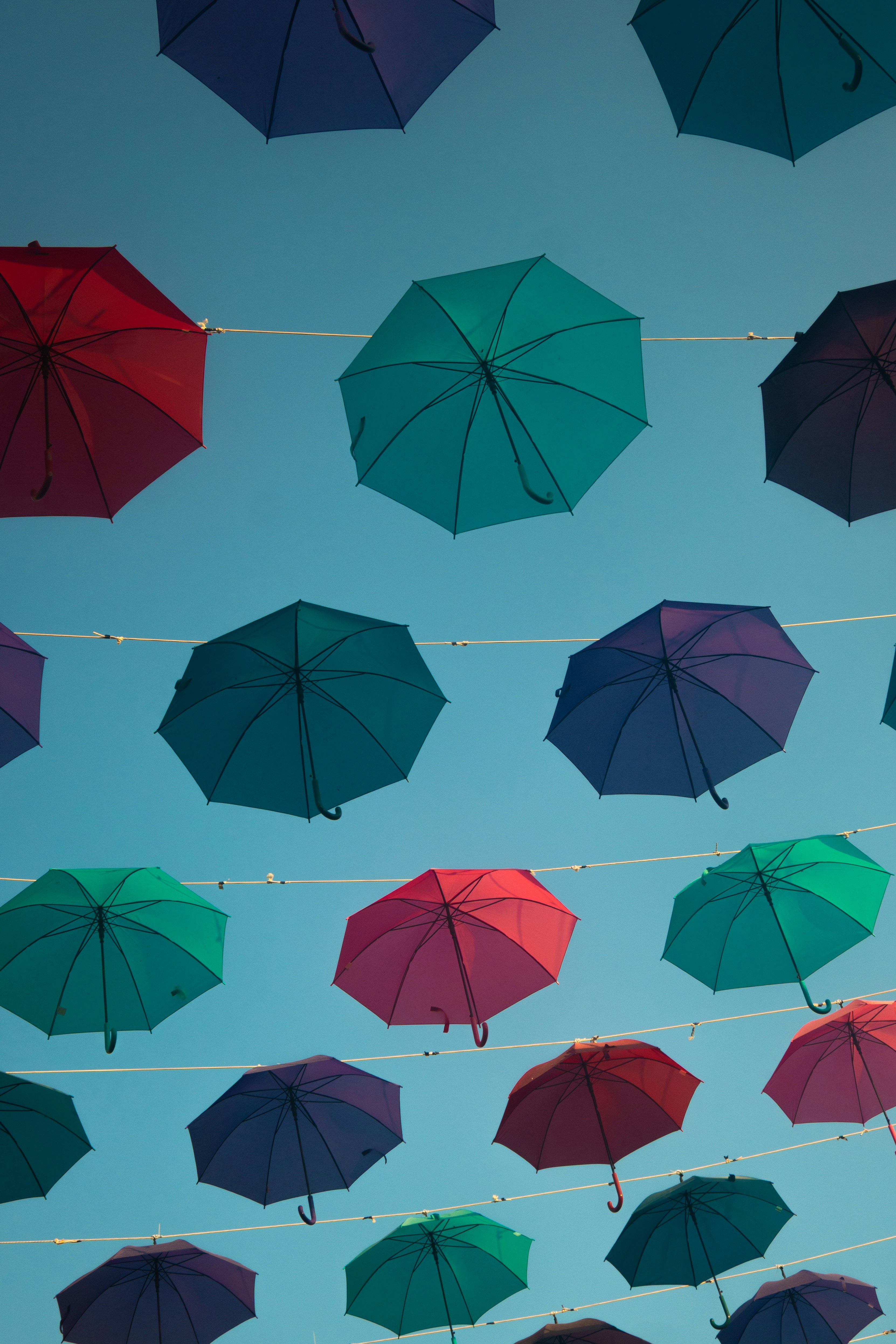 Umbrella Mosaic: A Sky of Colorful Canopies