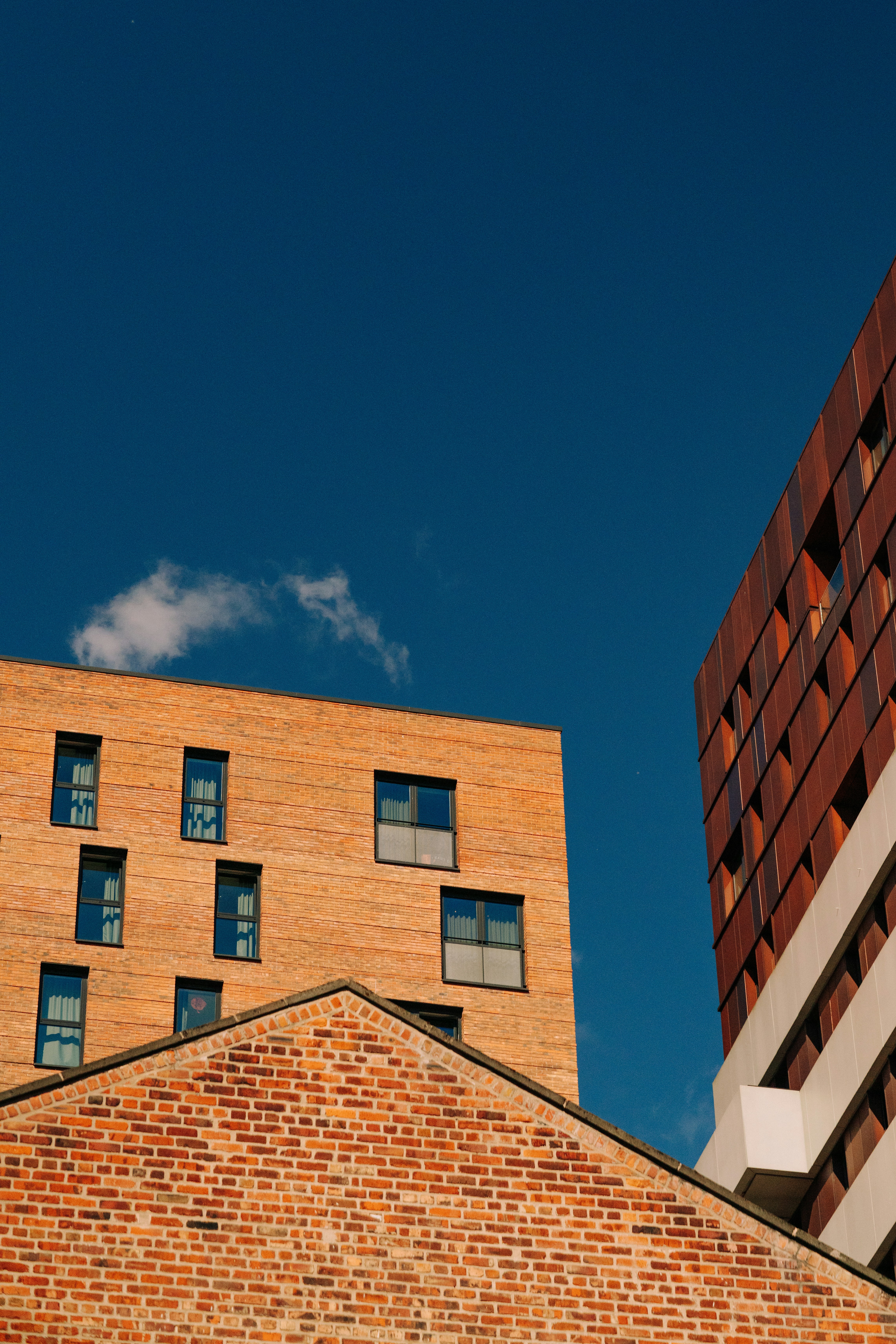 Urban Facades Under a Clear Blue Sky