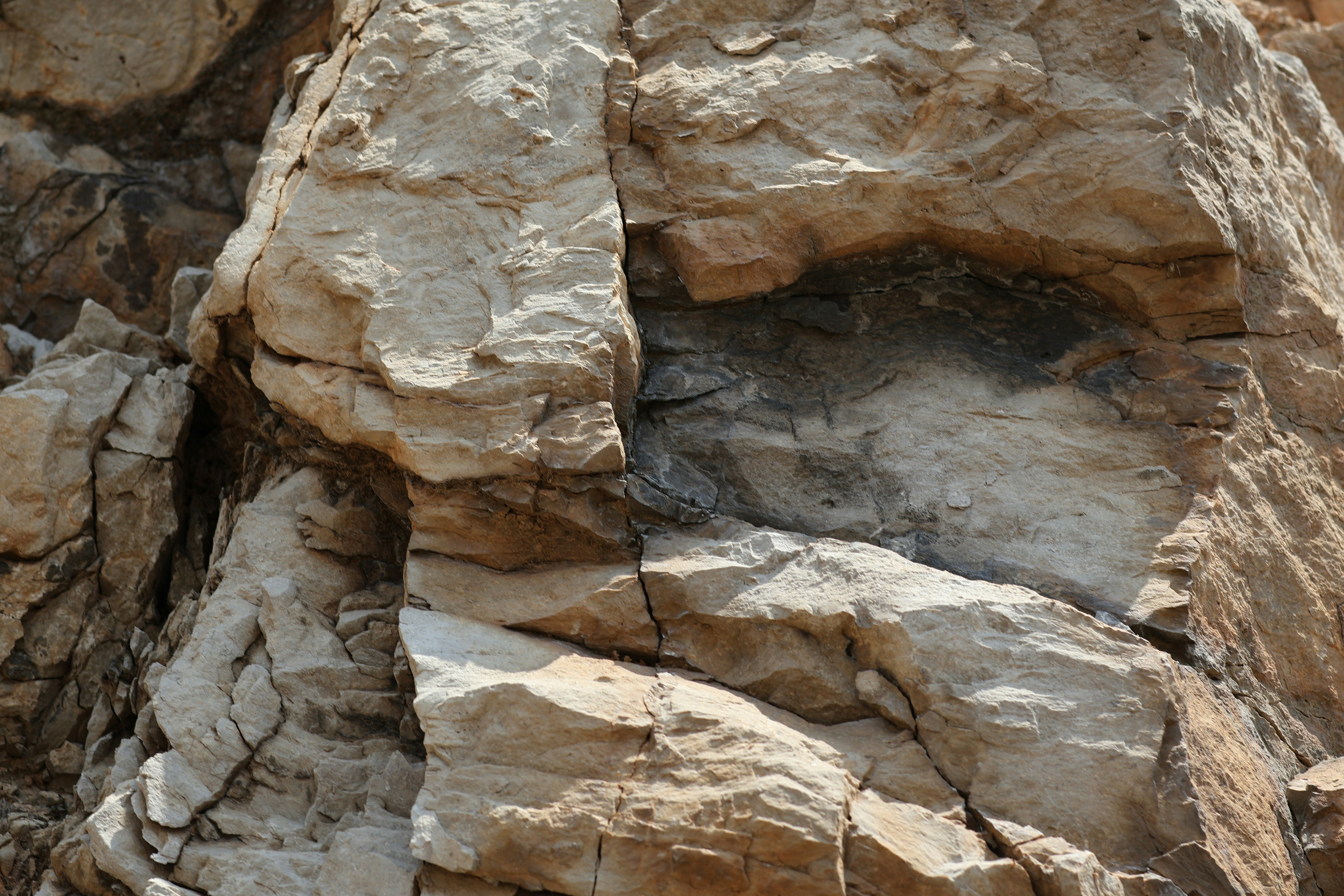 Weathered Granite Faces: A Textured Cliff with Subtle Shadows