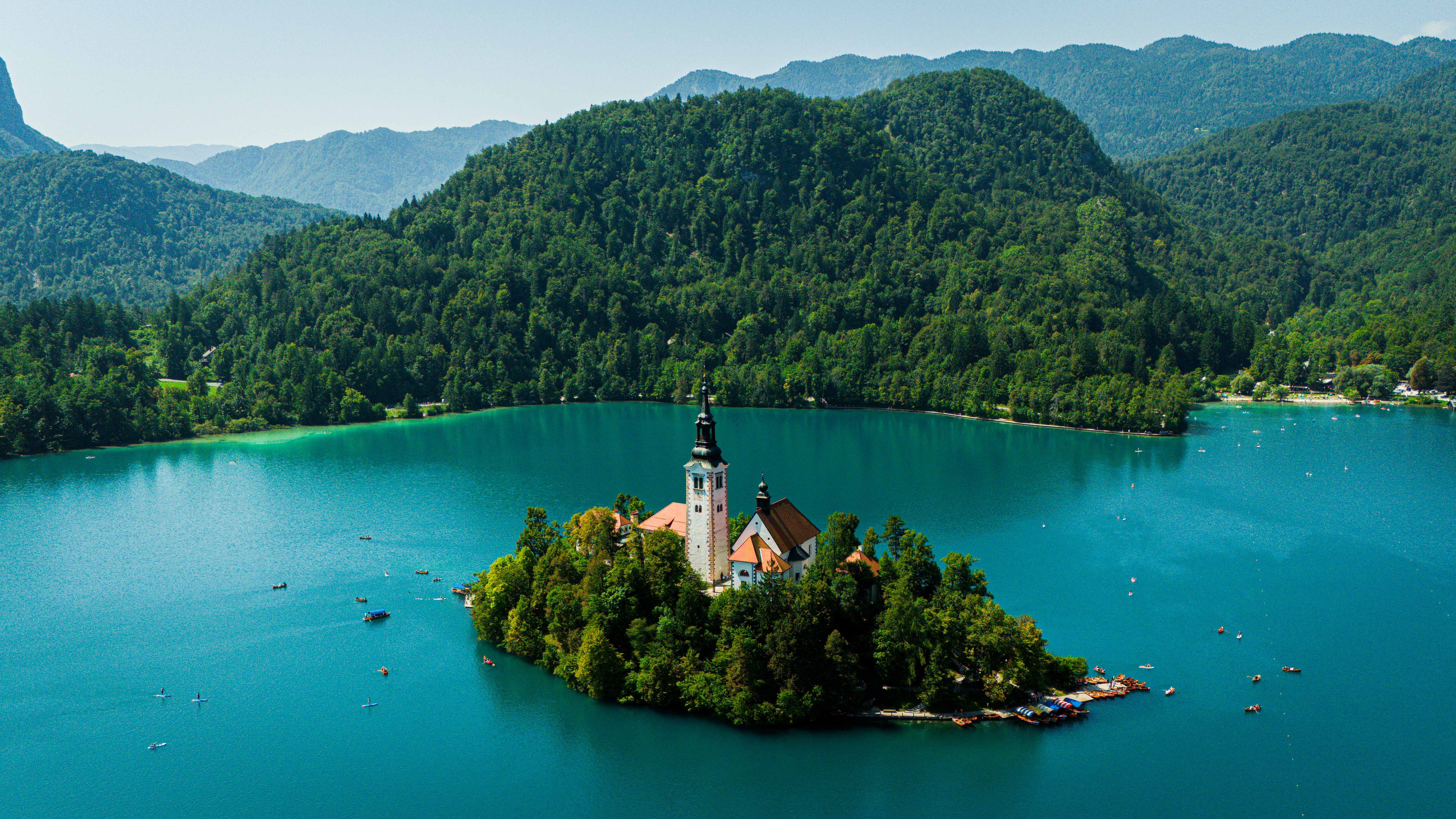 Azure Heart: An Island Church Surrounded by Turquoise Waters