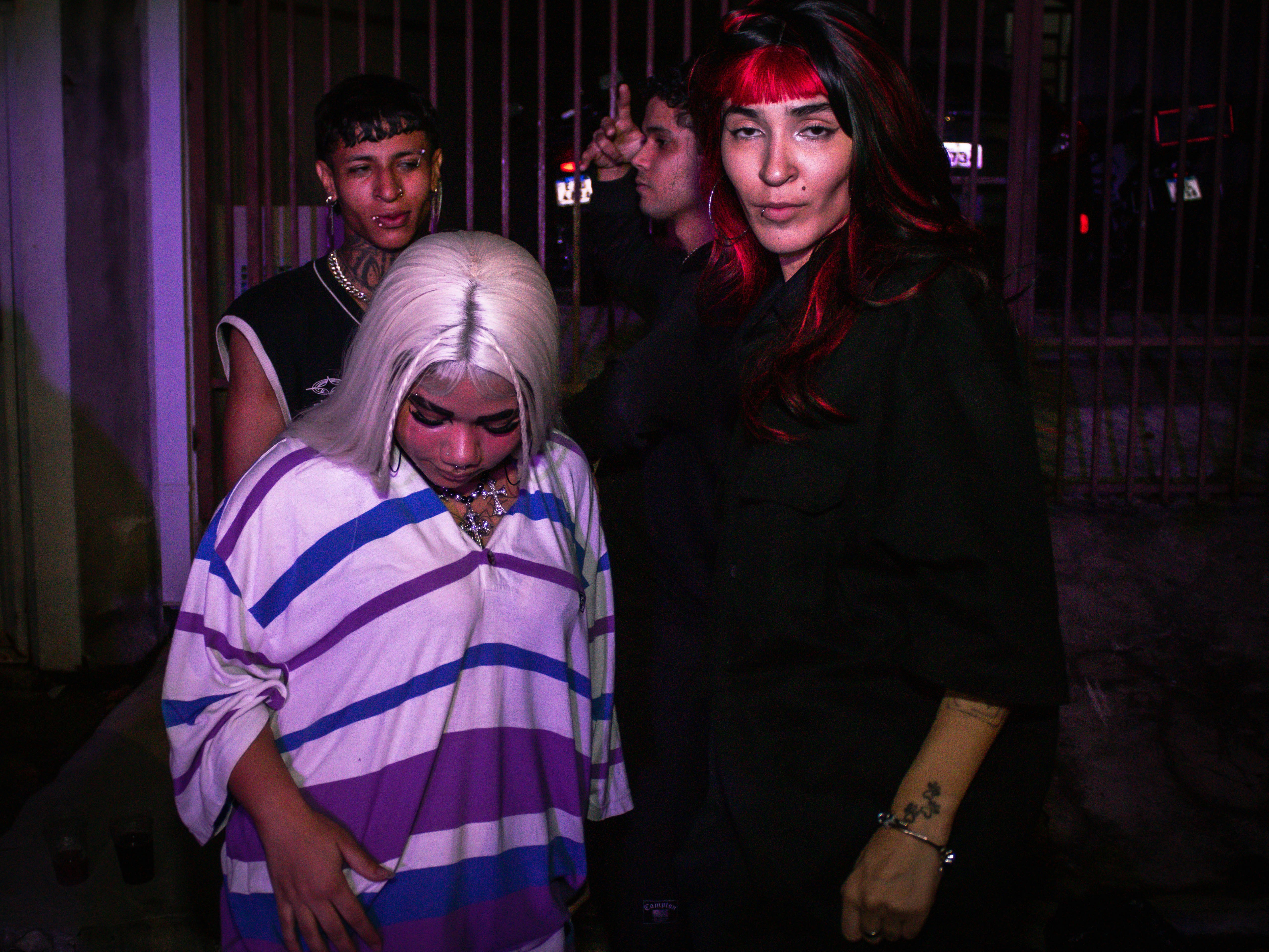 Midnight Clique: Neon Hair and Bold Attitude in the Alley