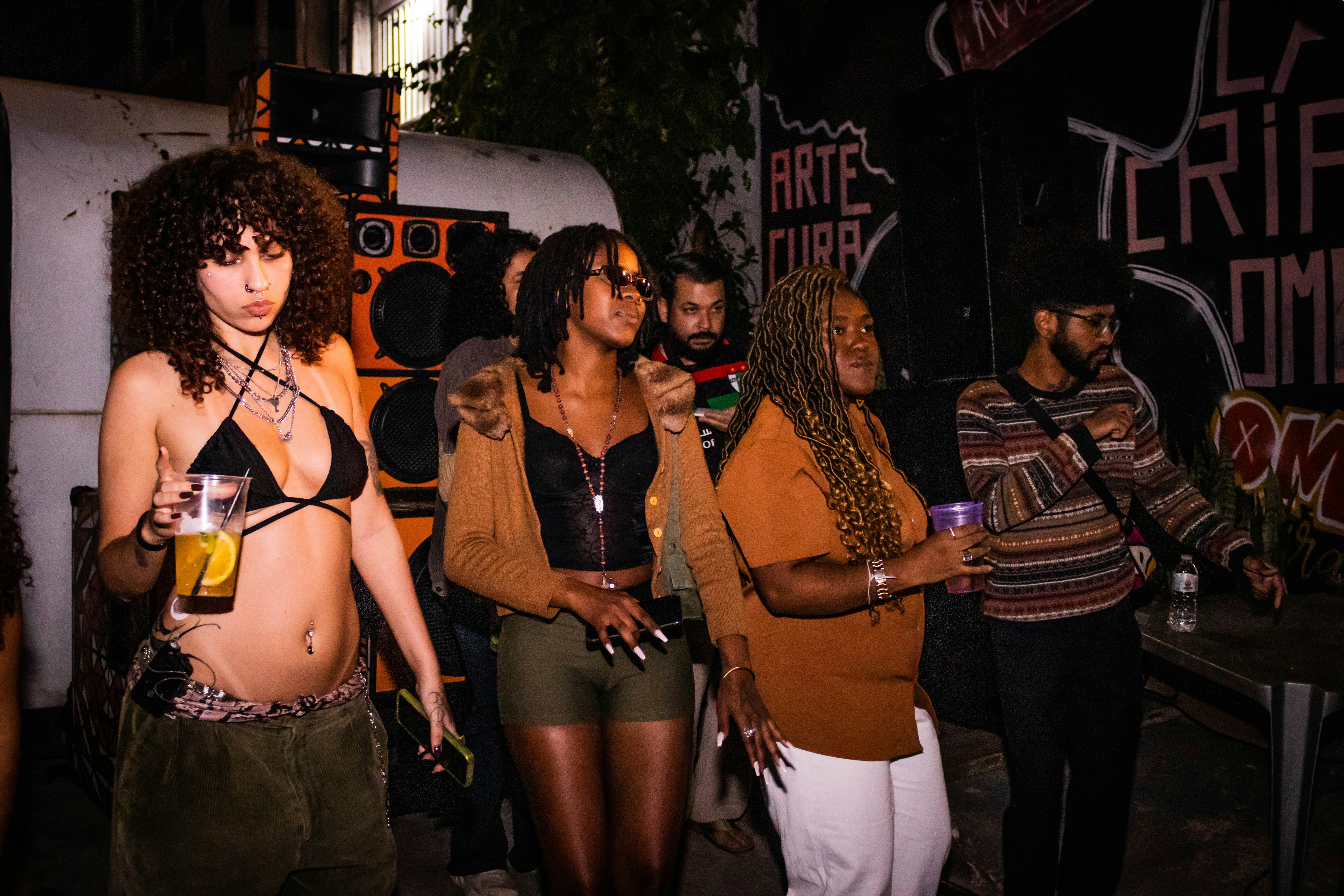 Midnight Vibe: Crew of Ladies Cherishing a Night Out