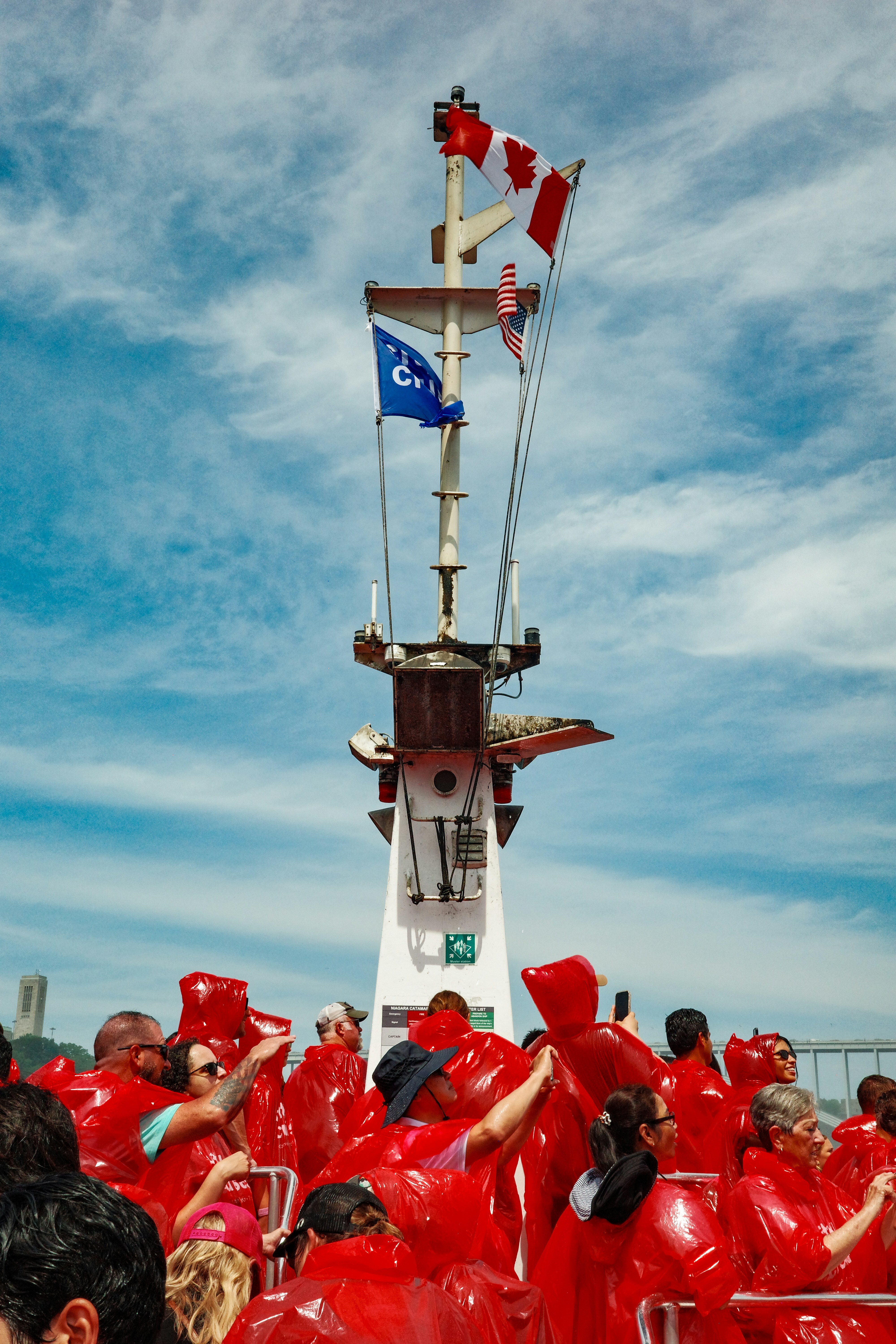 Flag-Deck at Sea: A Tower of Flags Over a Sea of Red