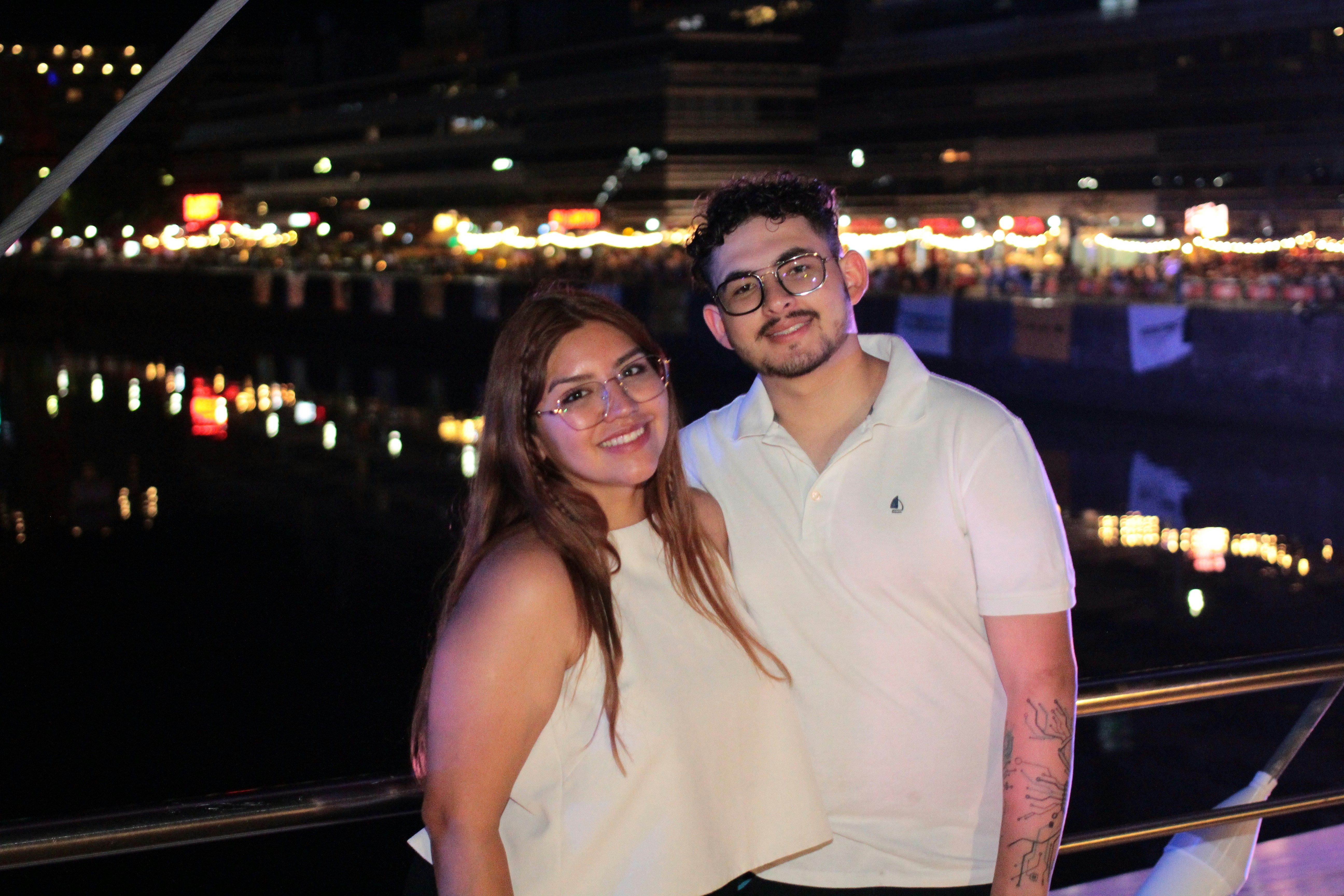 Nightlife Reflections: A Quiet Moment by the Waterfront