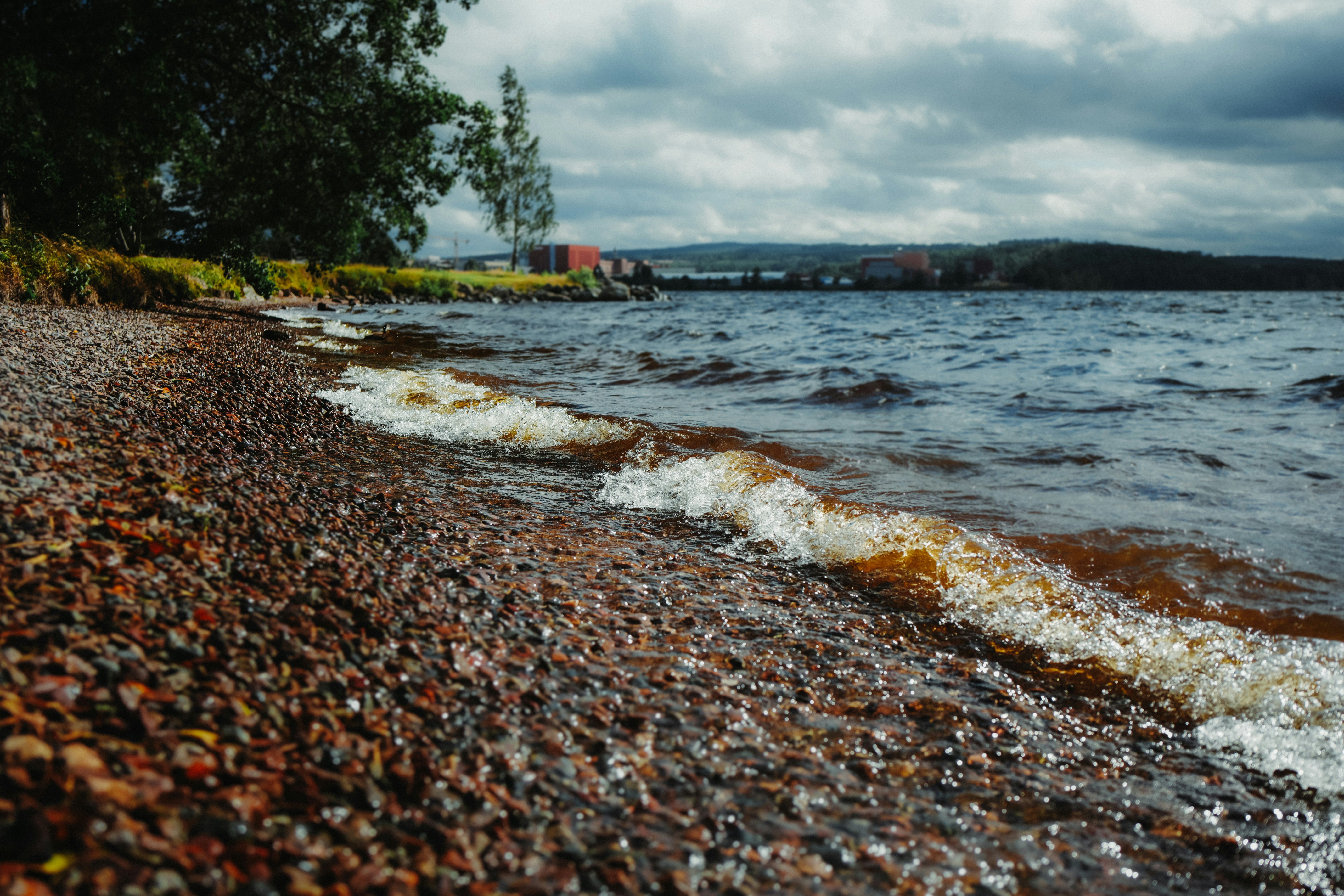 Pebble Beachline by the Lake: Quiet Motion at Dusk
