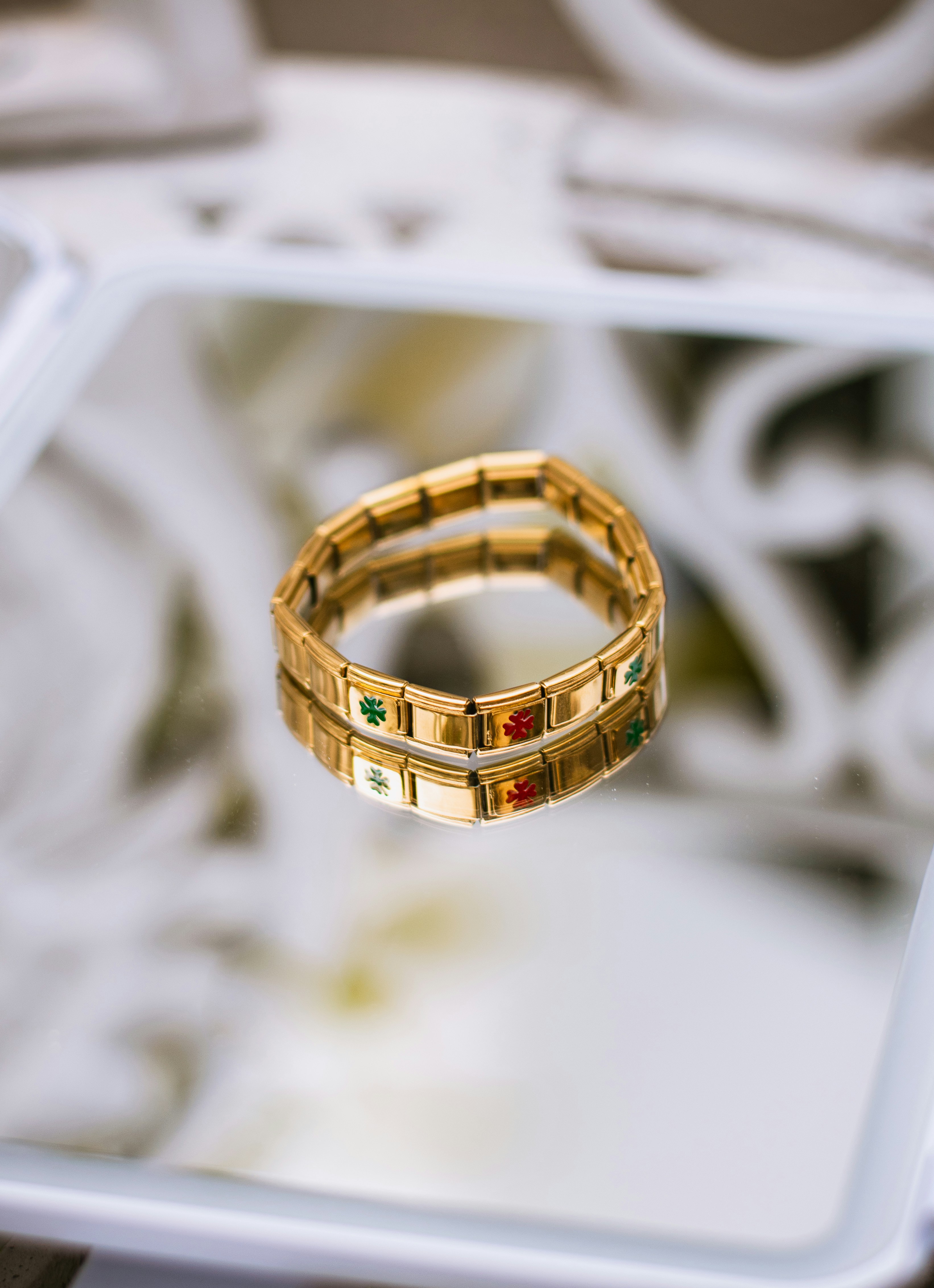 Gold Ring Reflections: A Luxurious Twist on a Jewelry Moment