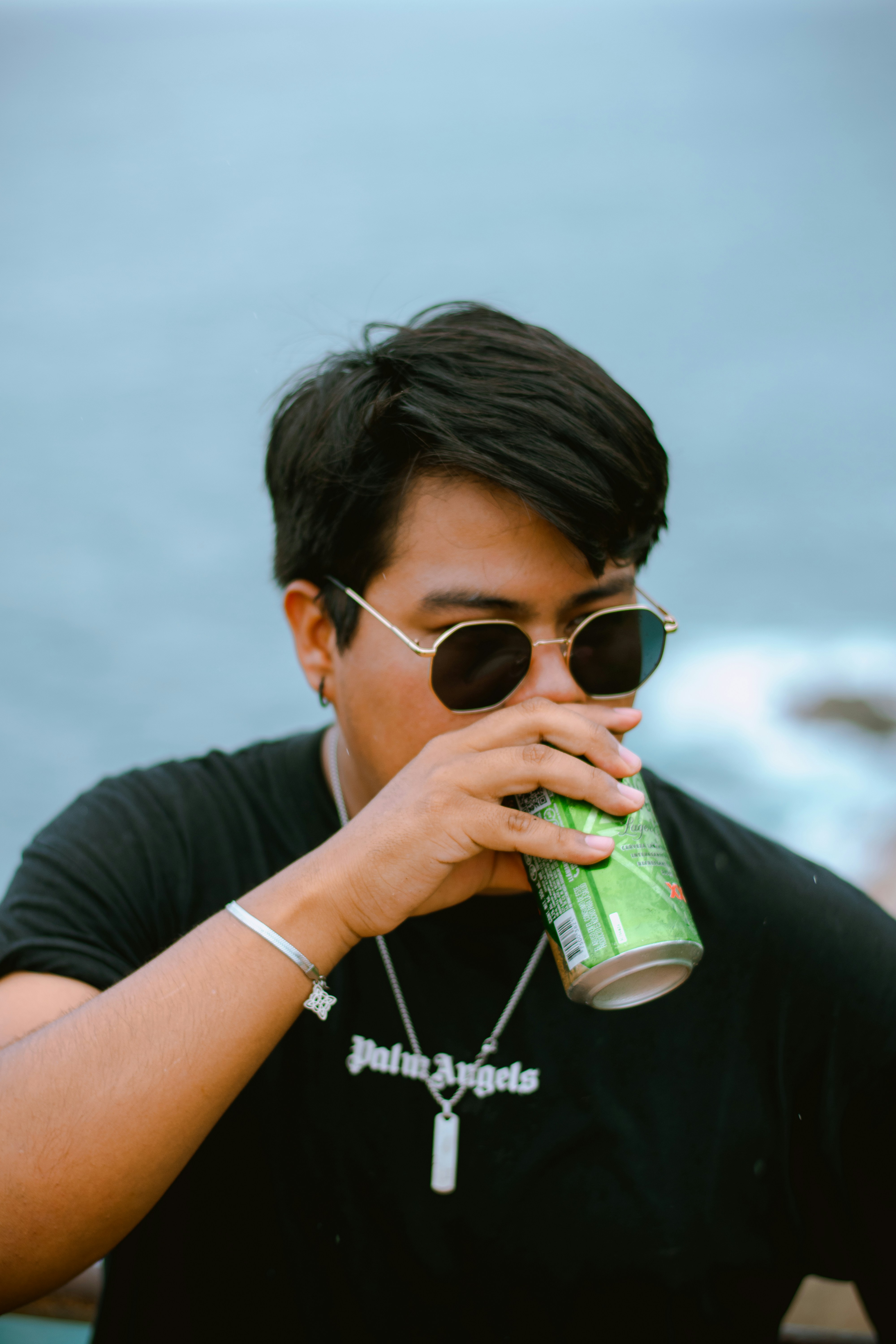 Canned moment: a relaxed portrait during a seaside moment
