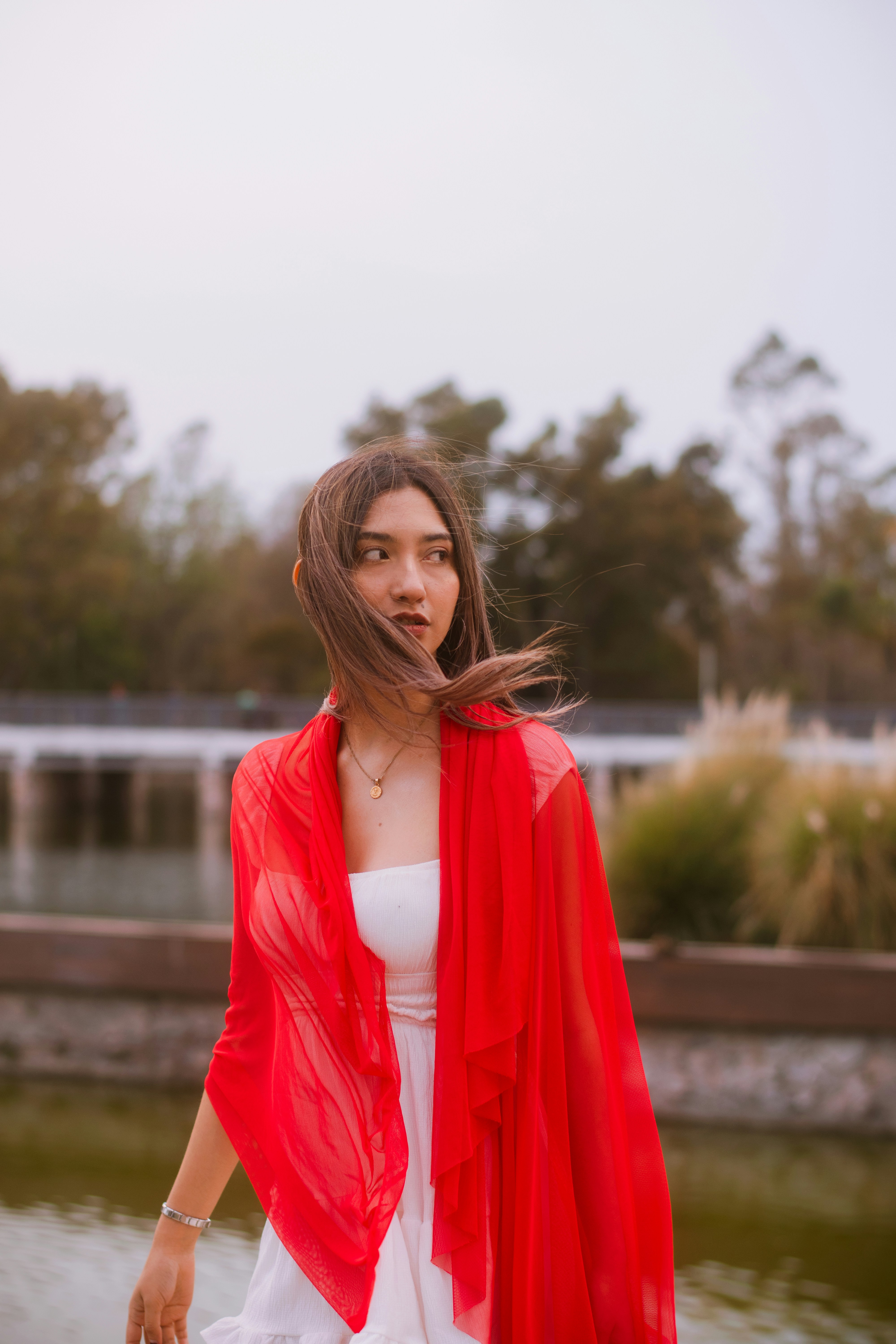 Red Carve of Wind: A Portrait by the Canal