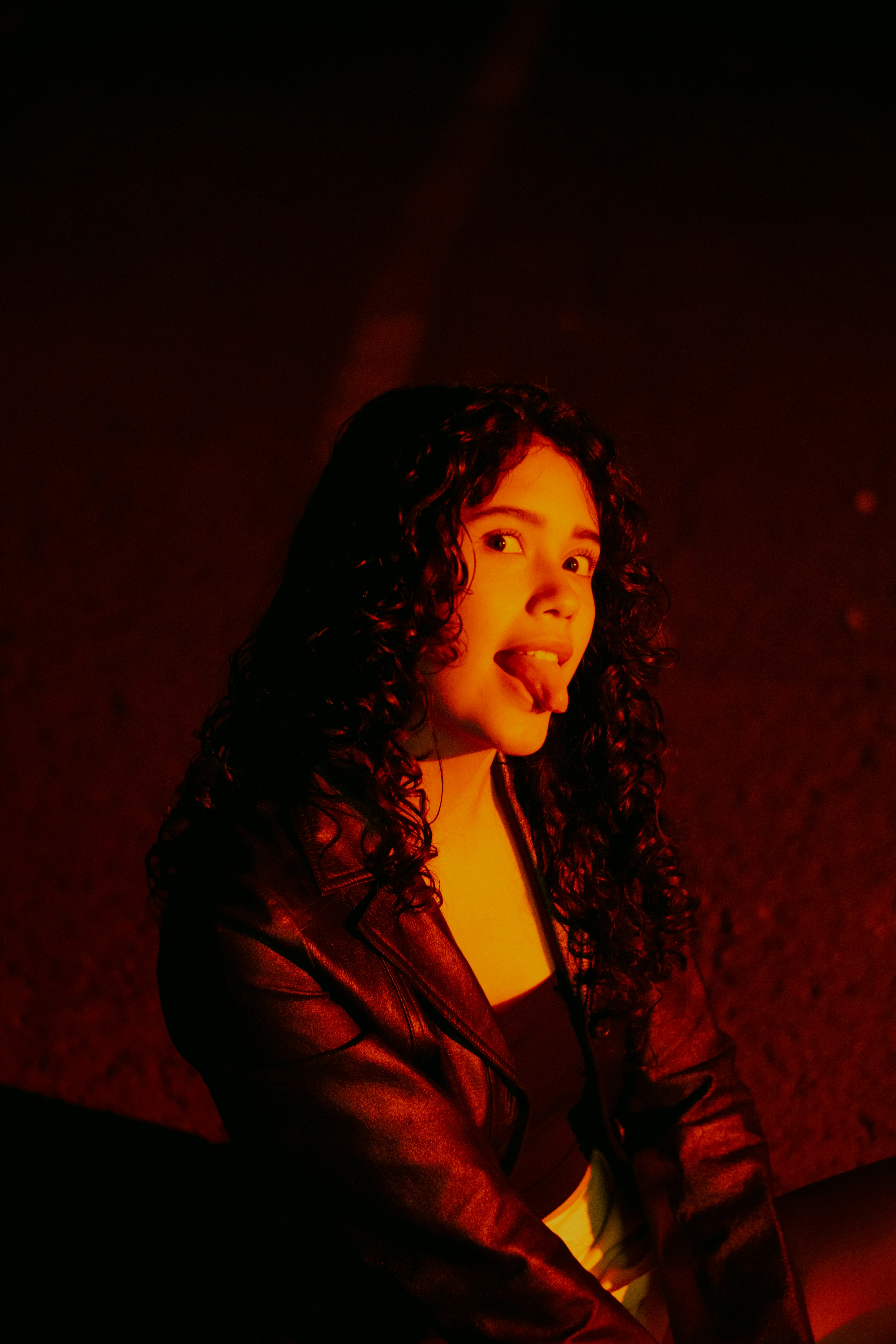 Red Night, Halogen Laughs: A Portrait in Amber