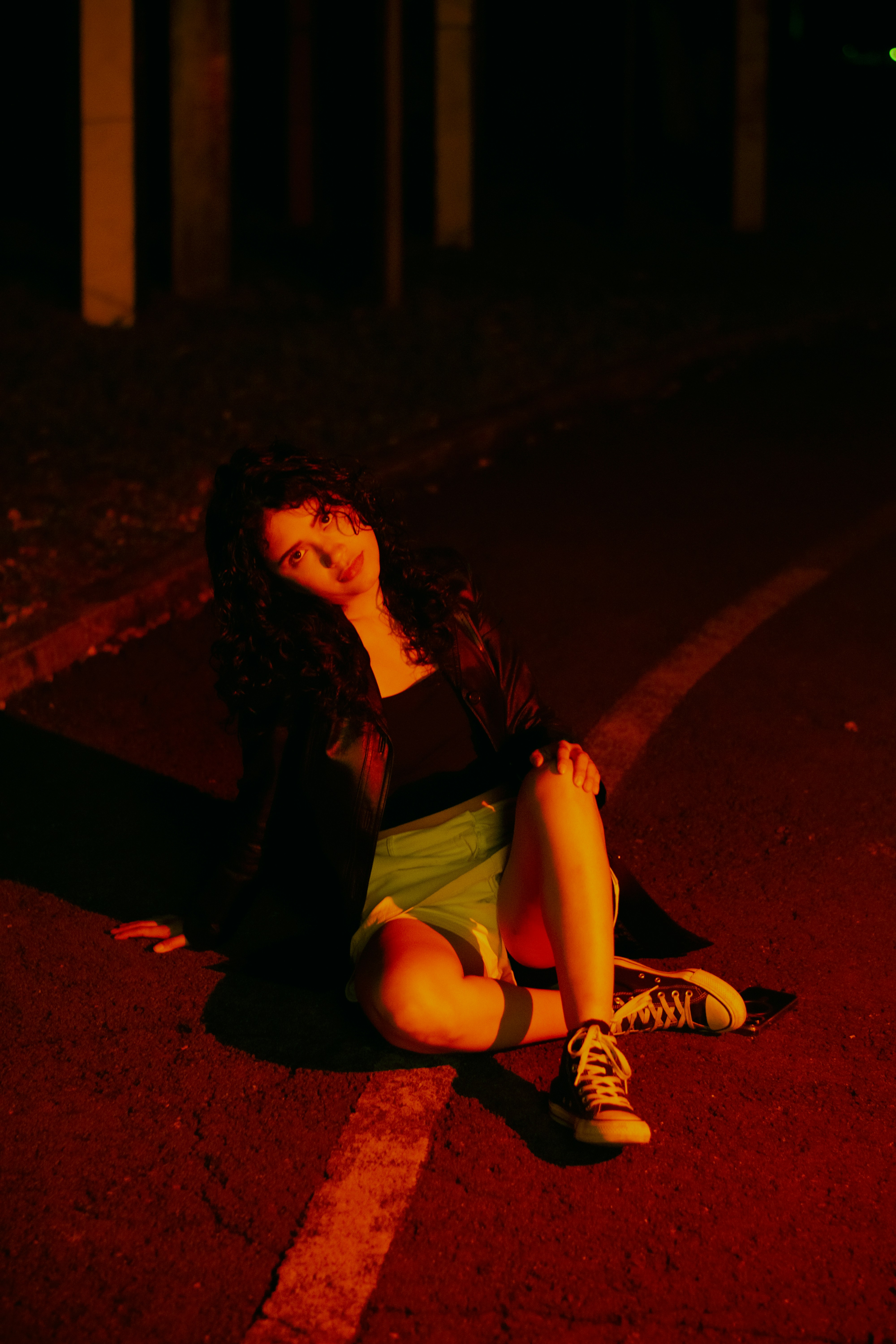 Neon Quiet: Night Portrait with Neon Firelight