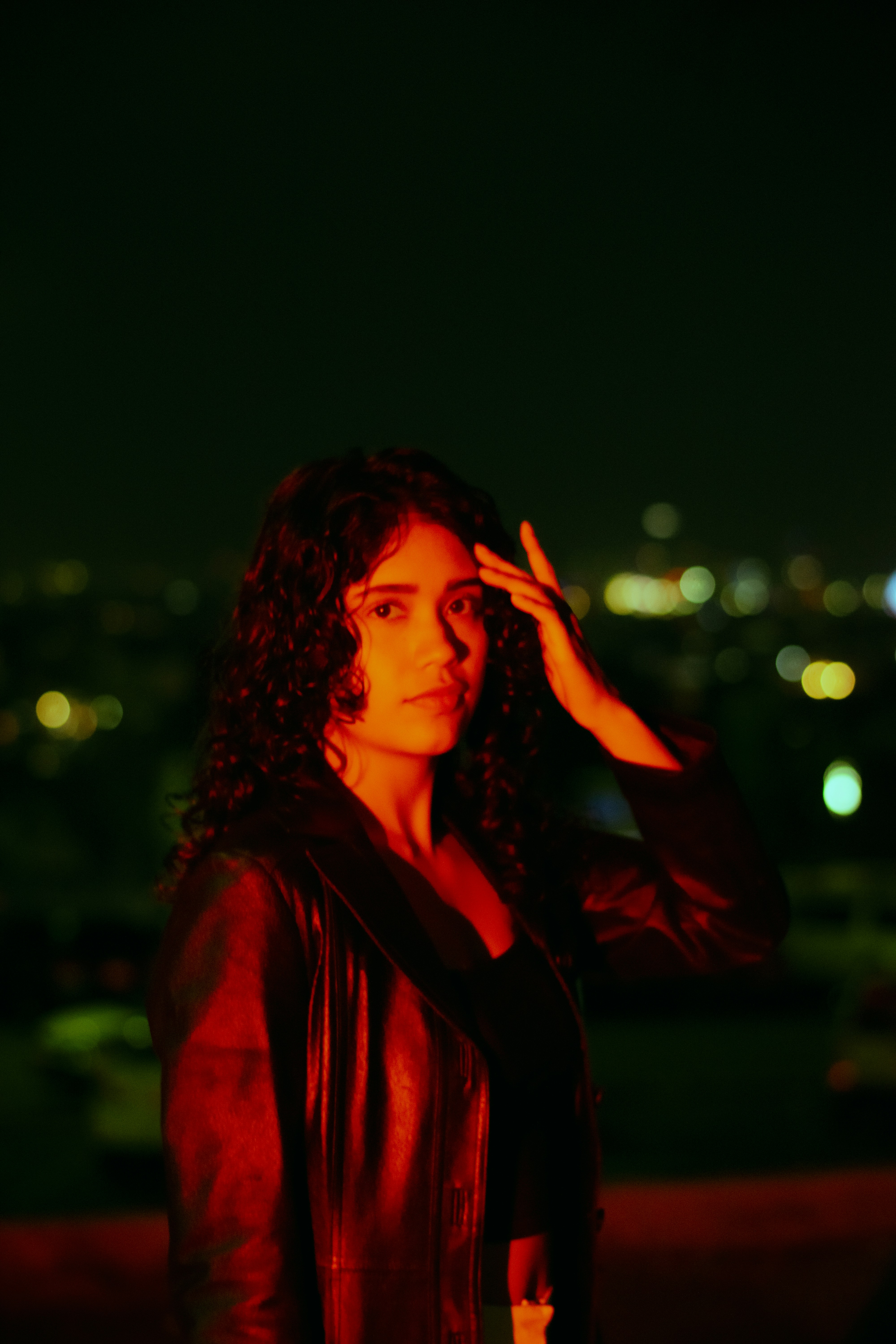 Night Vision: A Portrait Glowing with City Light Echoes