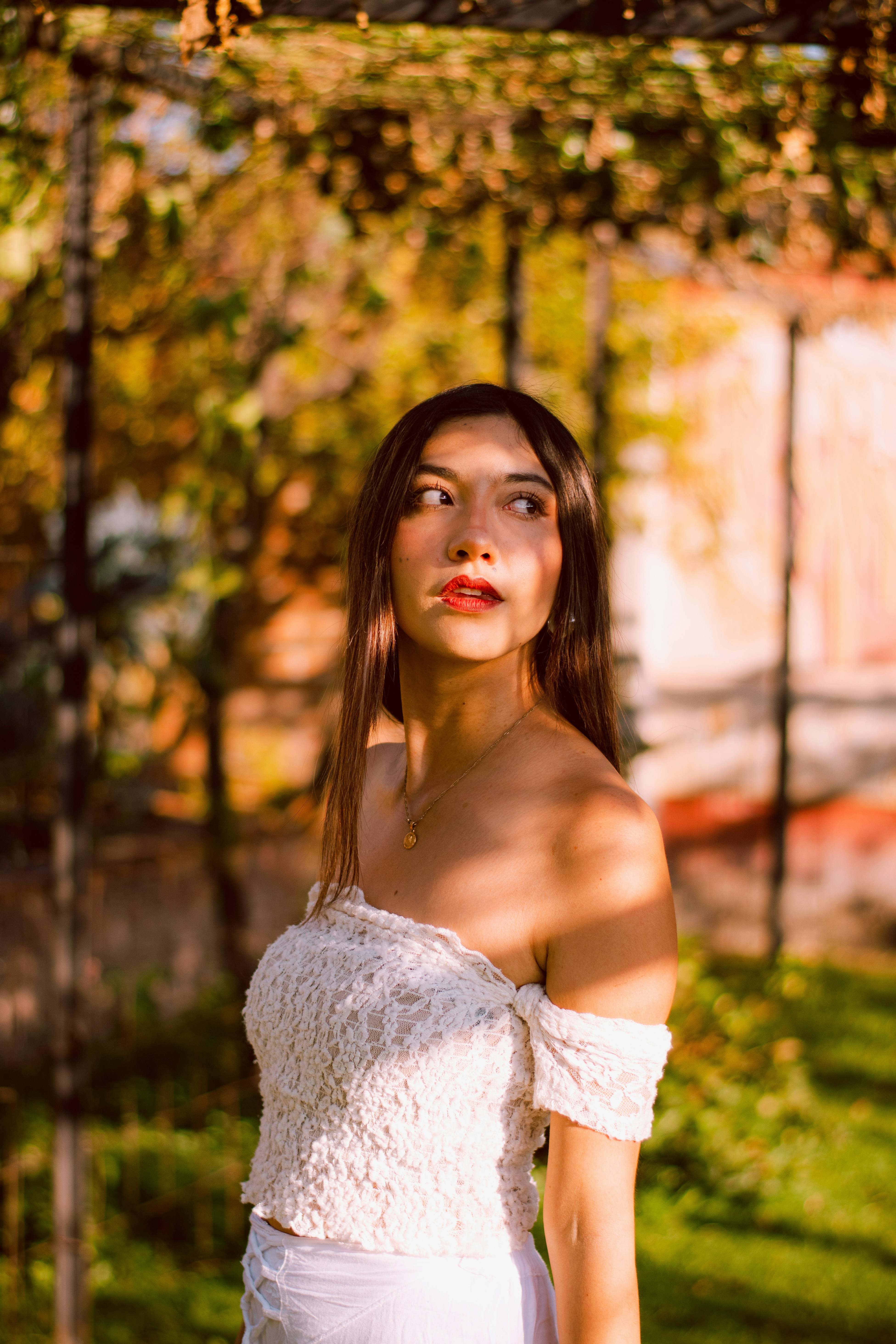 Sunlit Confidence: Portrait in the Golden Garden