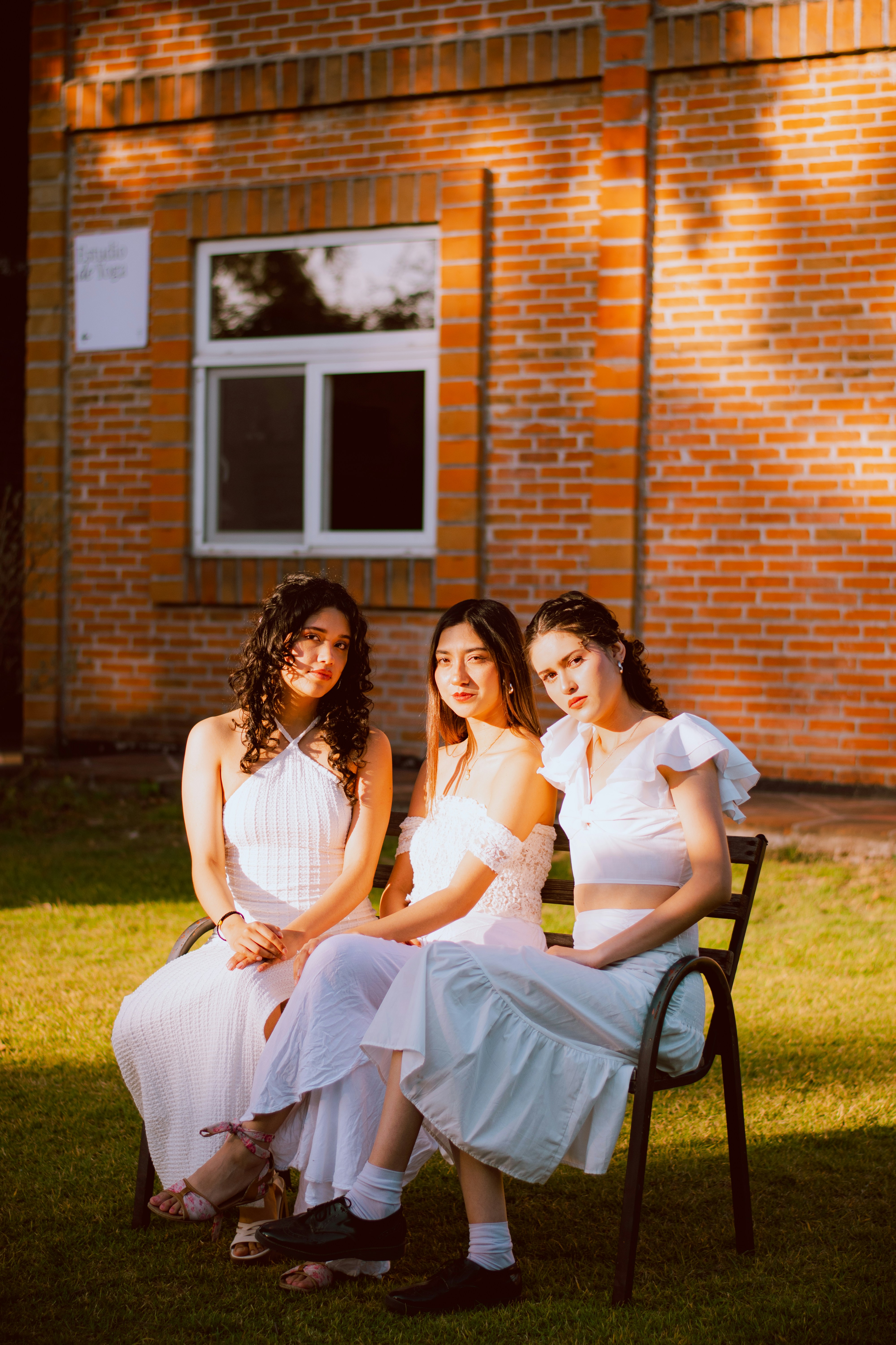 Three White Dresses in Sunset Light