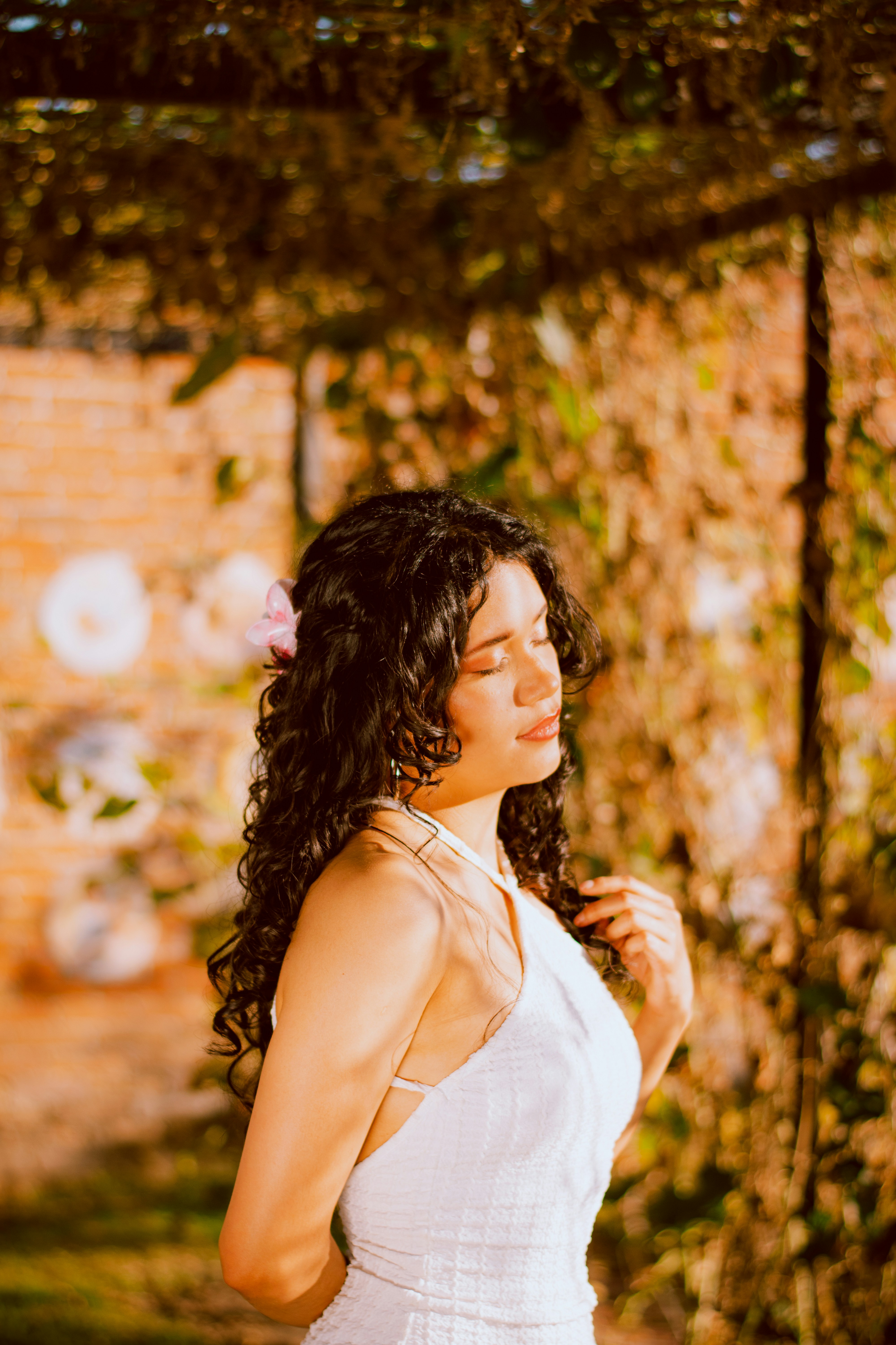 Sunlit Grace: A Quiet Moment in Warm Autumn Tones