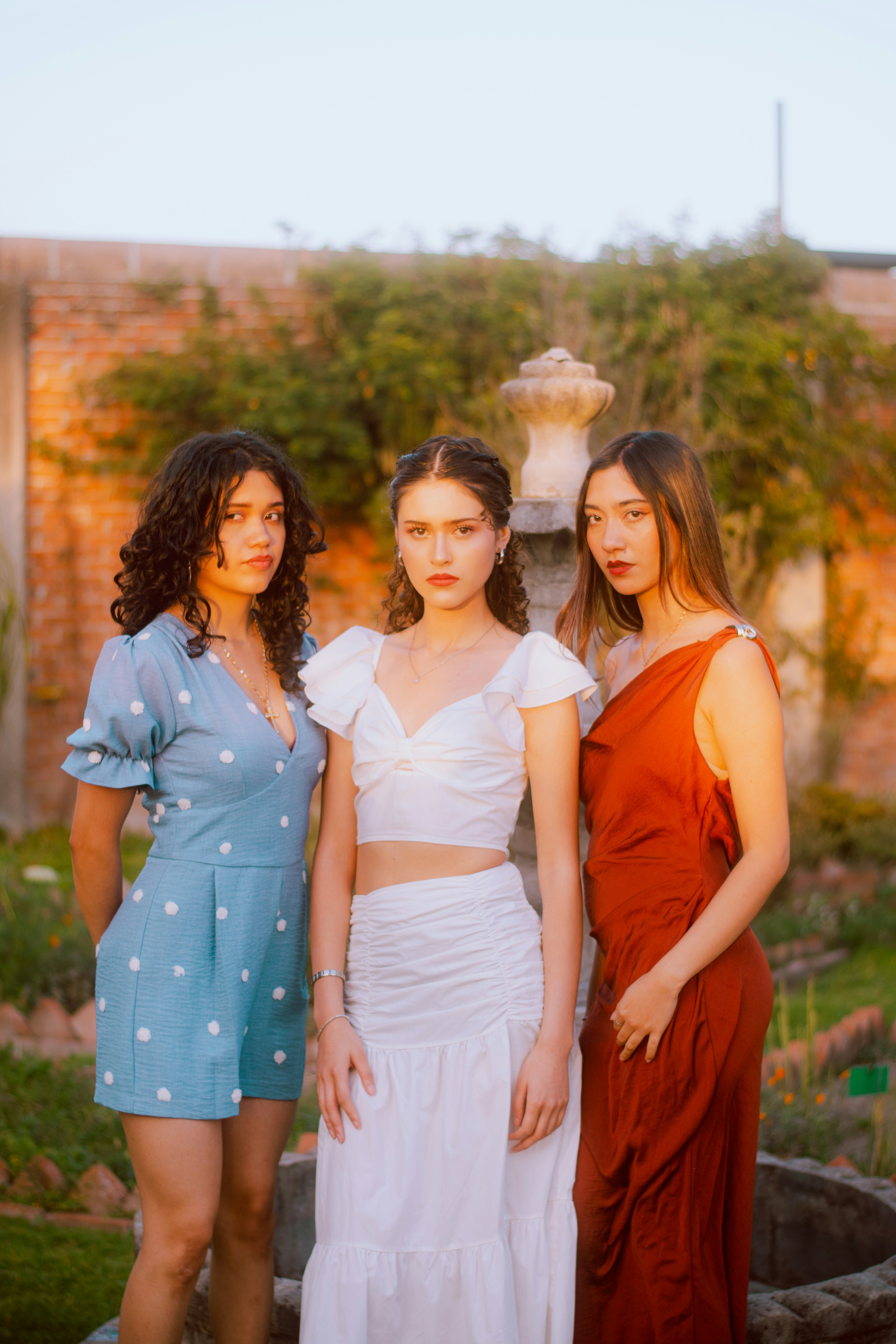 Three Courtyard Roses: Evening Portrait of Friends in Soft Sunset Light