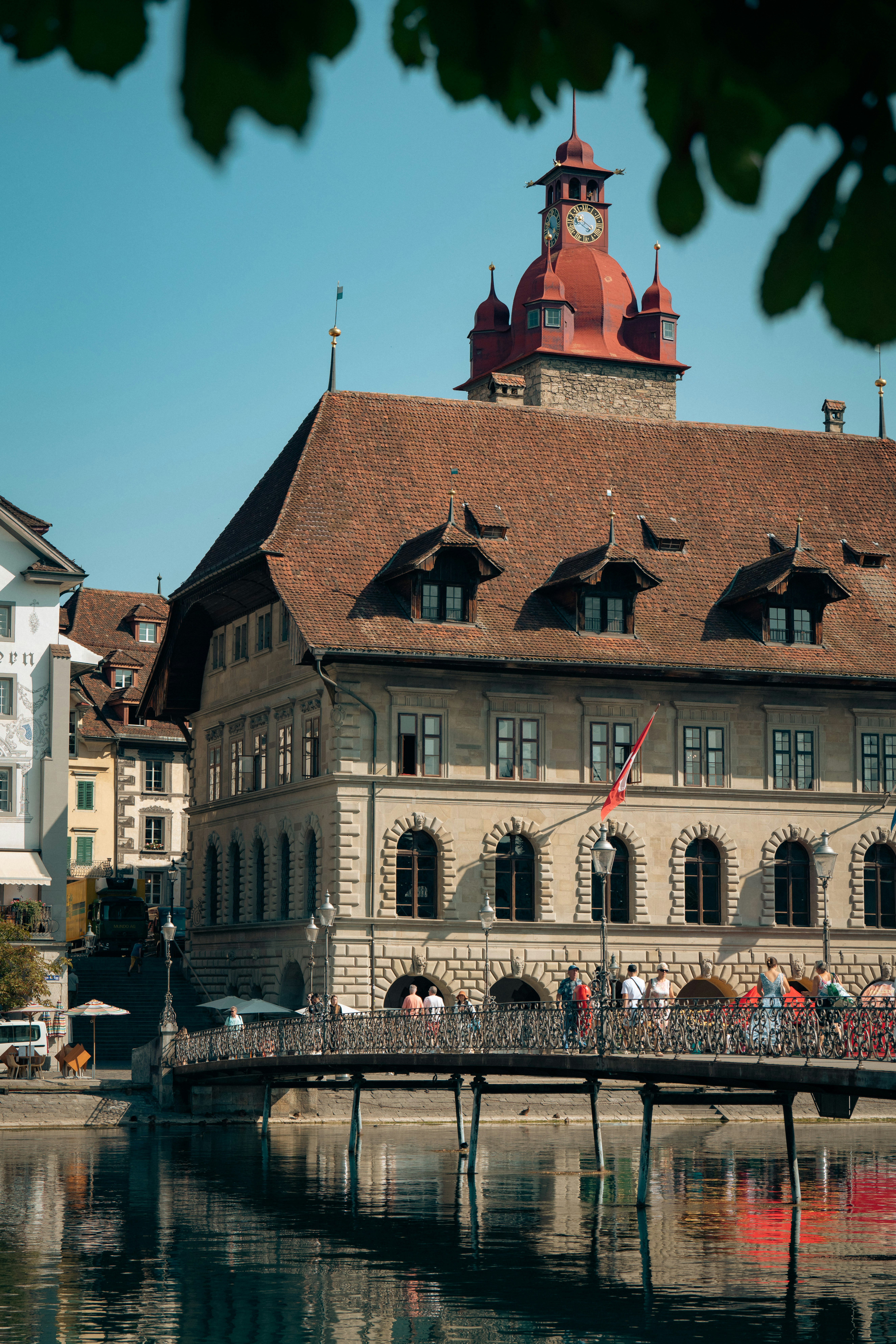 Bridge to Heritage: A Clocktower Over a Cerulean Sky
