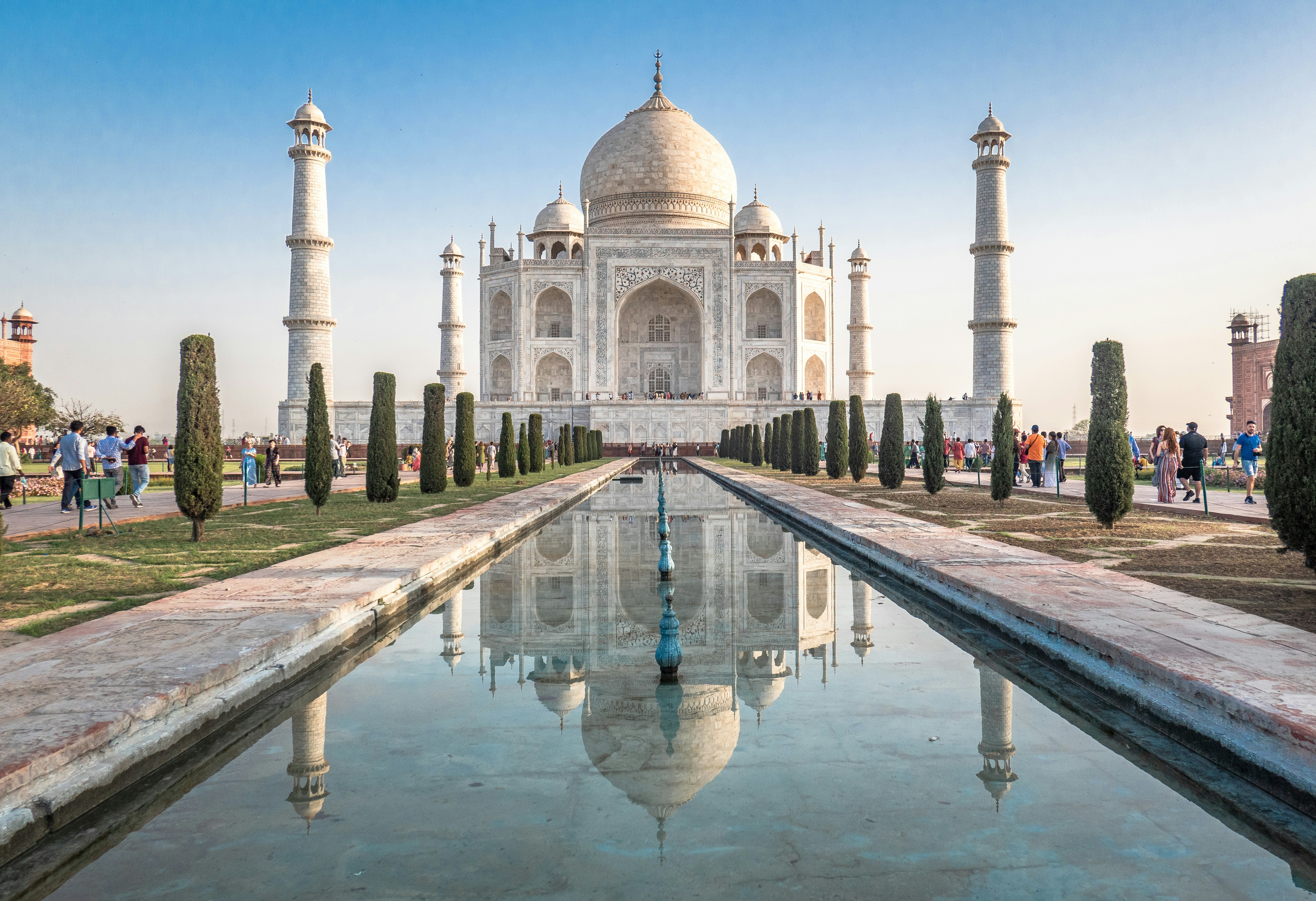 Taj Reflections: A Symmetry of Marble and Sky